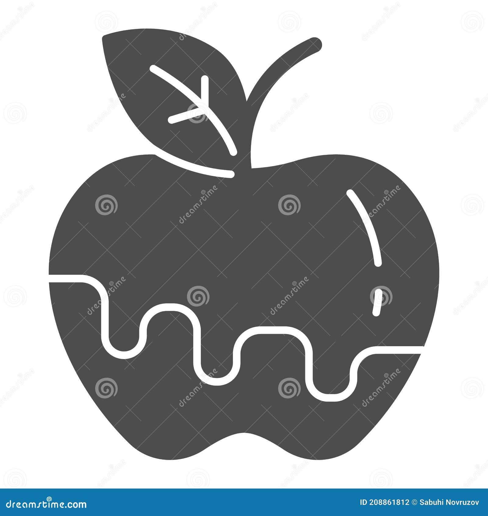 Poisoned Witch Apple Thin Line Icon, Fairytale Concept, Rotten Evil ...