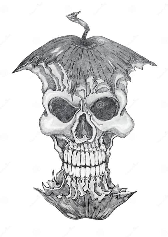 Poisonous Apple, Pencil Drawing Stock Illustration - Illustration of ...