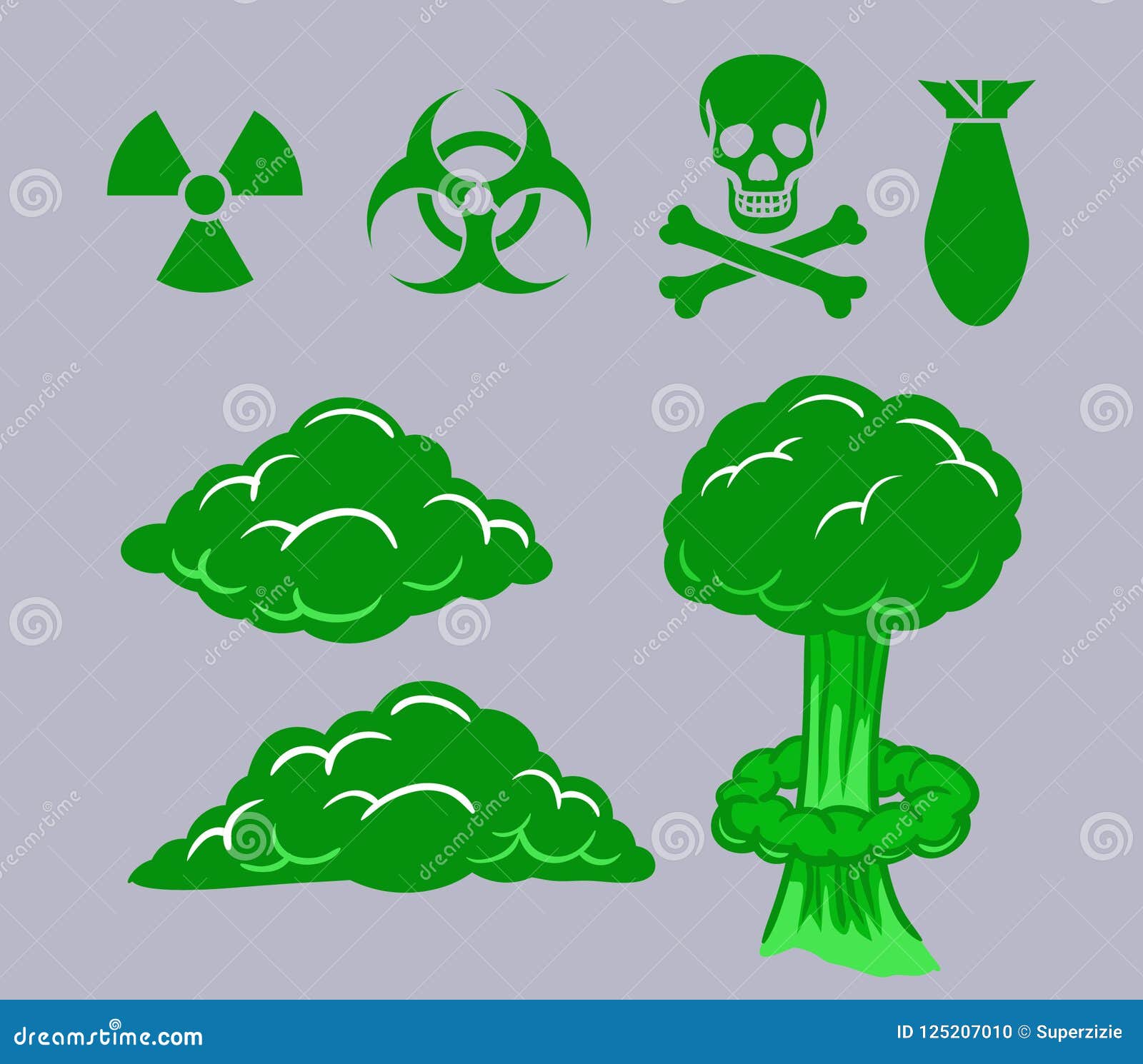 Poisonous Green Cloud Collection Stock Vector - Illustration of bomb ...