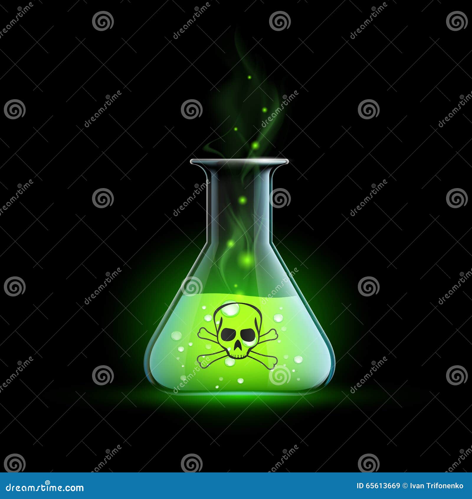 Poisonous Liquid Dripping From Chemical Flasks Into Coffee Cup. Label ...