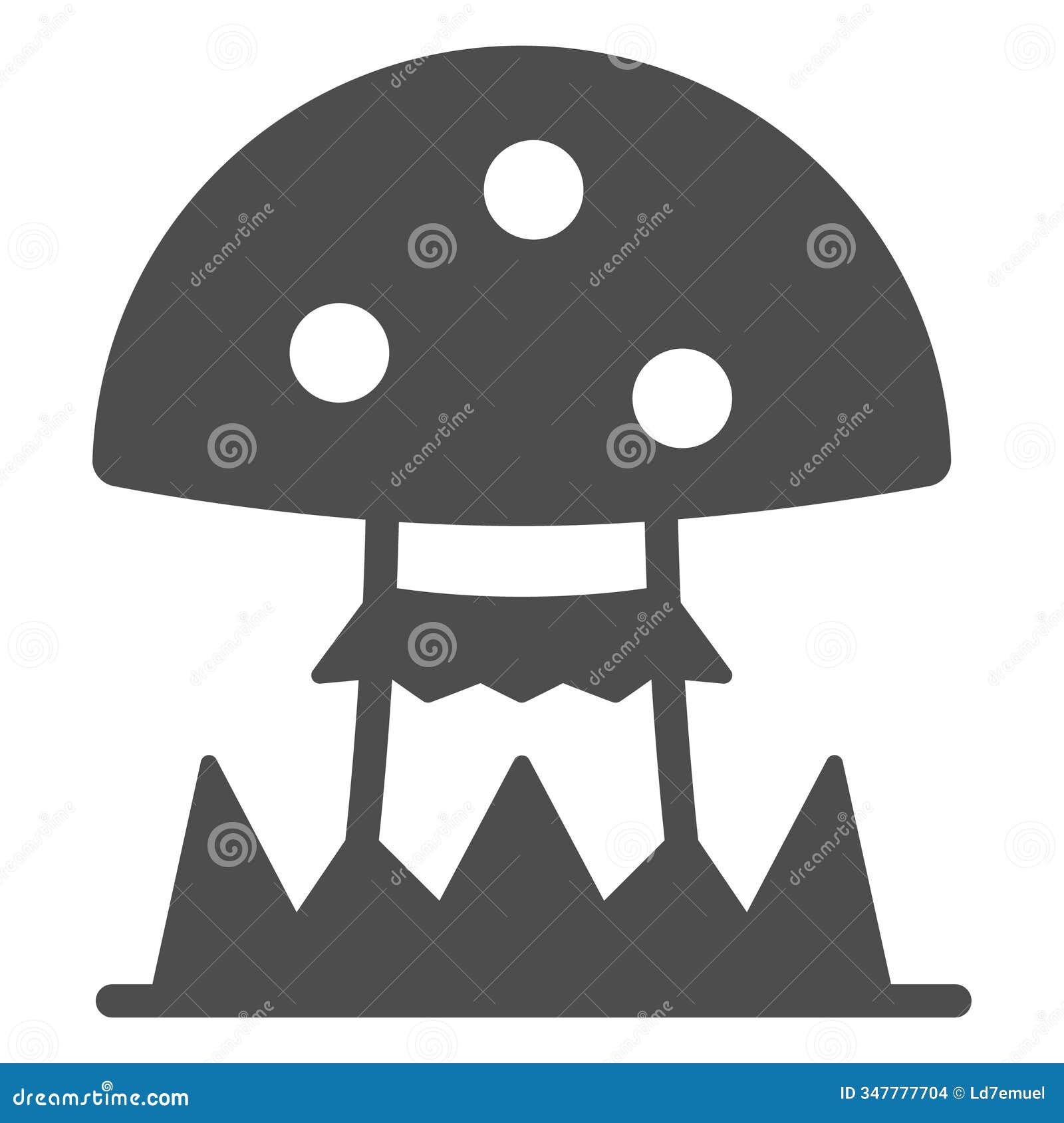 Poisonous Mushroom Solid Icon, Forest Concept. Vector Graphics Stock ...