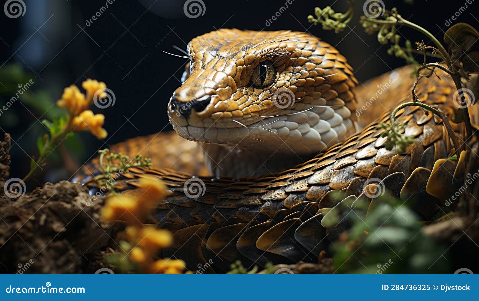Poisonous Viper in the Wild, a Dangerous Reptile in Nature Generated by ...