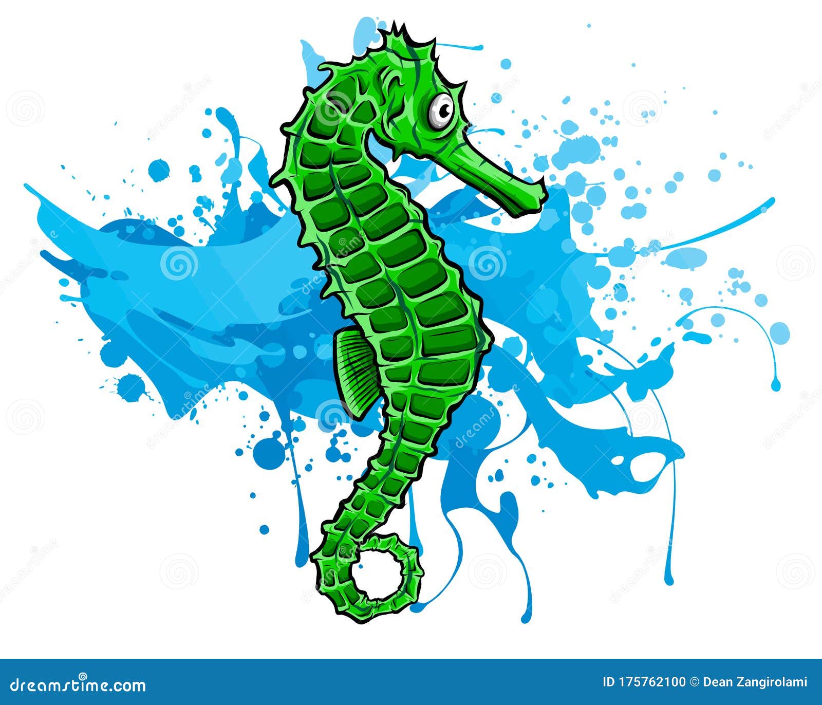 Poisson Cheval De Mer Vert . Image Vectorielle Illustration de Vecteur ...