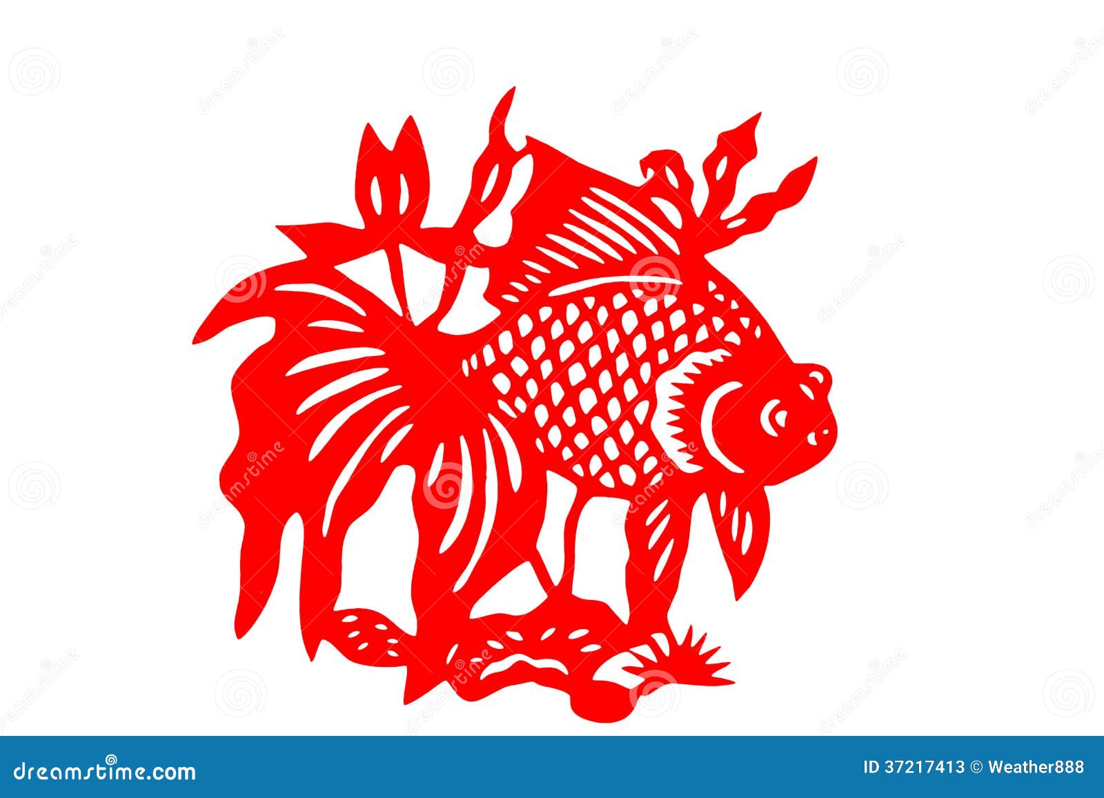 Poisson Rouge Chinois De Papier-coupe Image stock - Image du asie, très ...