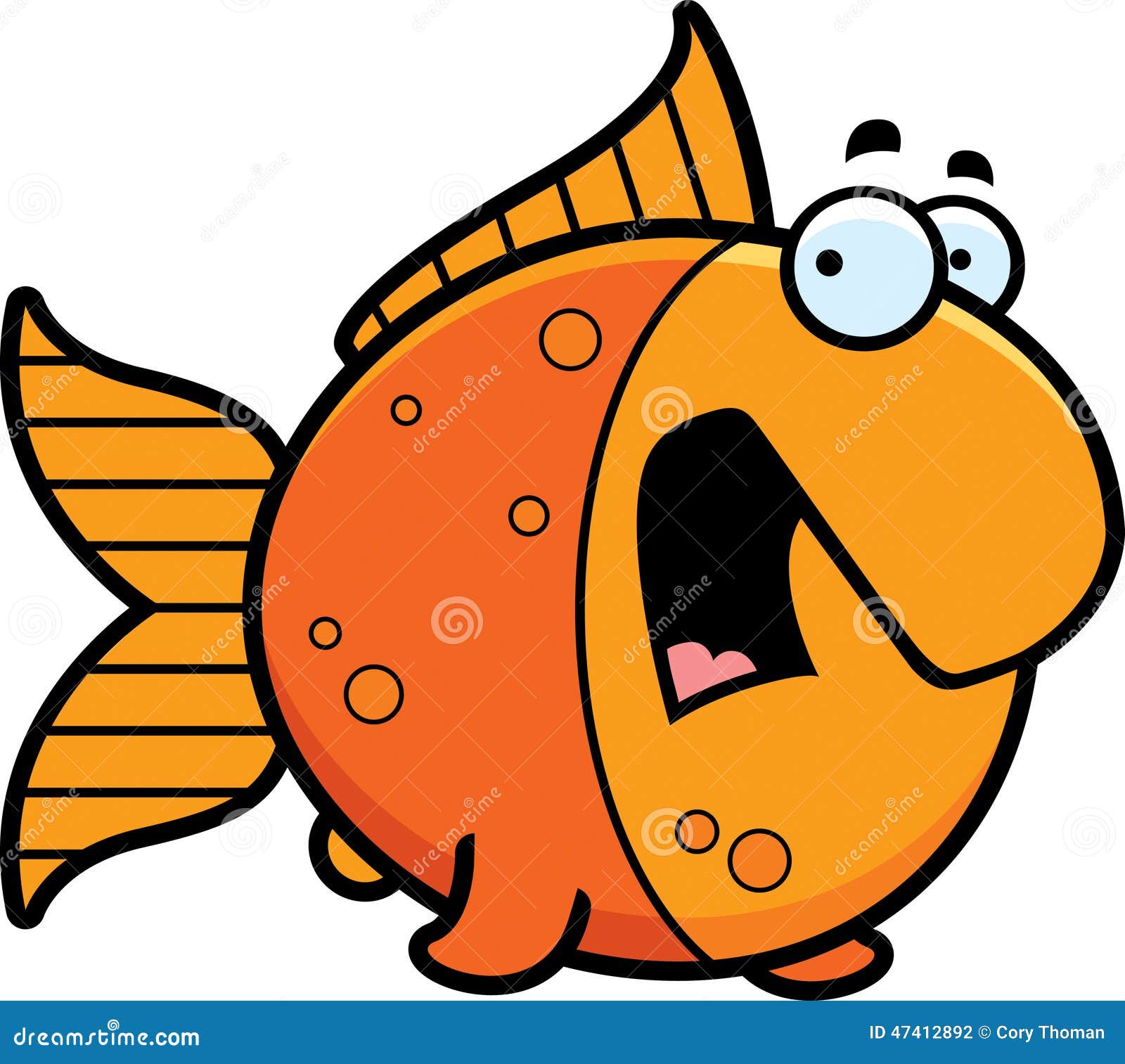 Poisson Rouge Effrayé De Bande Dessinée Illustration de Vecteur ...