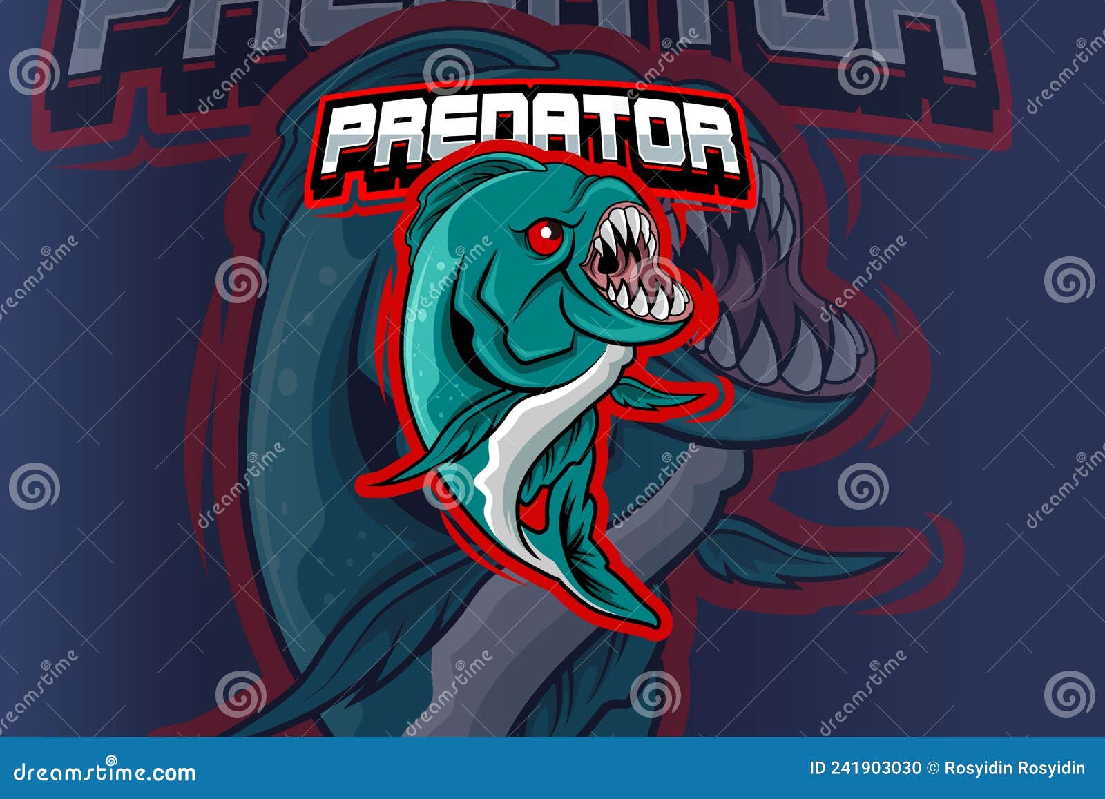 Poisson Sauvage E Sport Logo Vectoriel Illustration de Vecteur ...