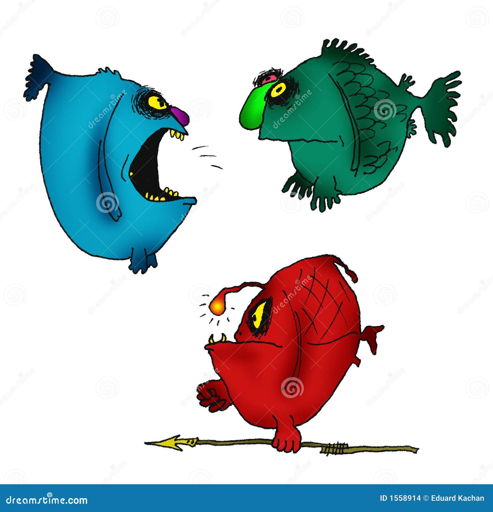 Poissons illustration stock. Illustration du comics, aquatique - 1558914