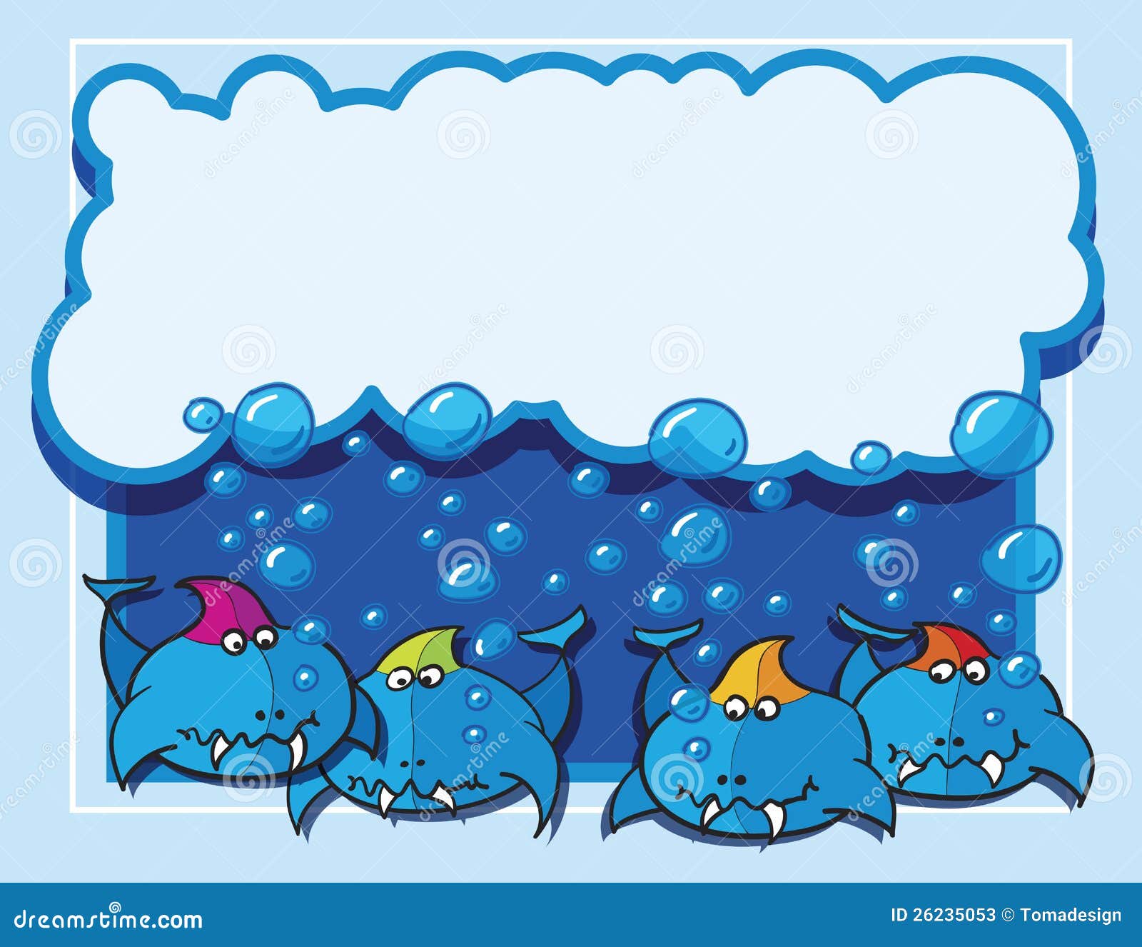 Poissons avec des bulles illustration de vecteur. Illustration du forme ...