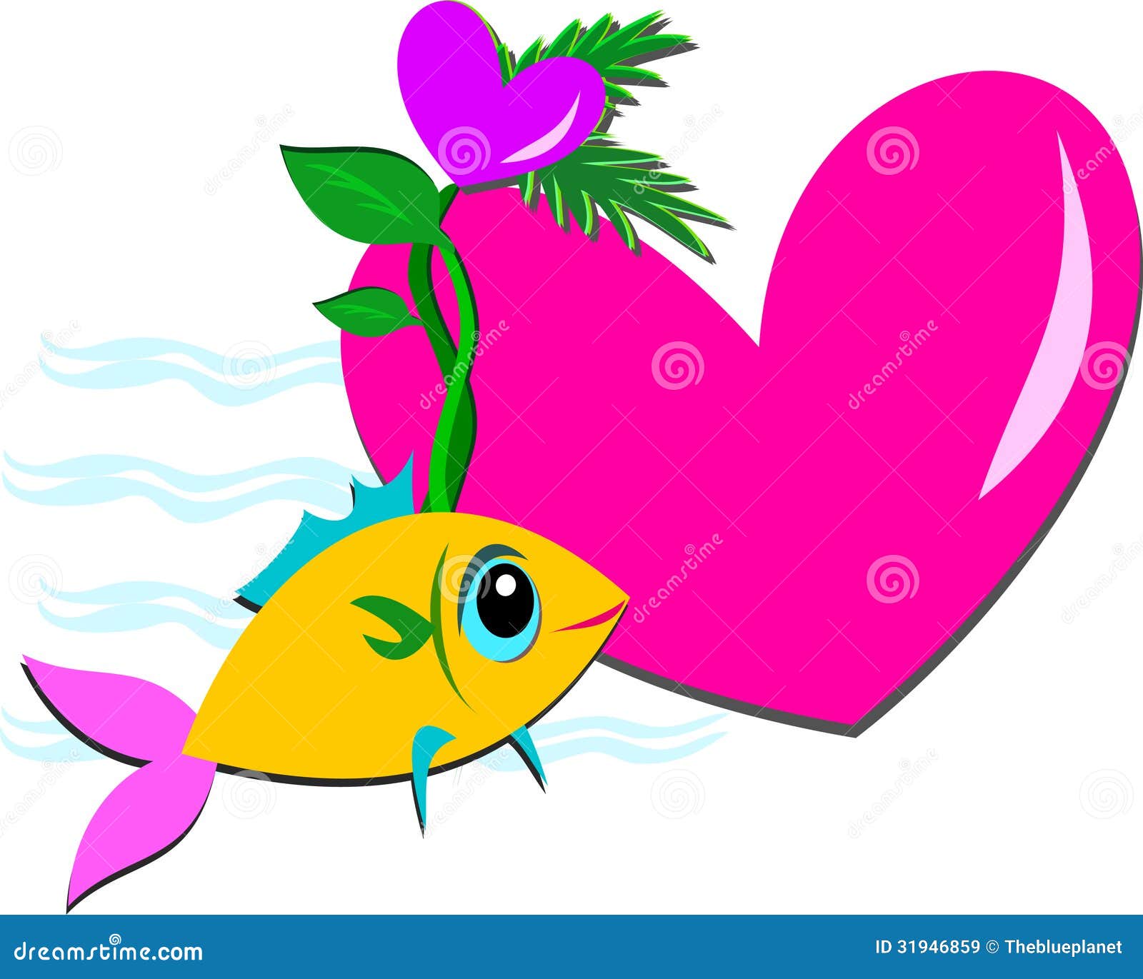 Poissons Avec Un Coeur Affectueux Illustration de Vecteur ...