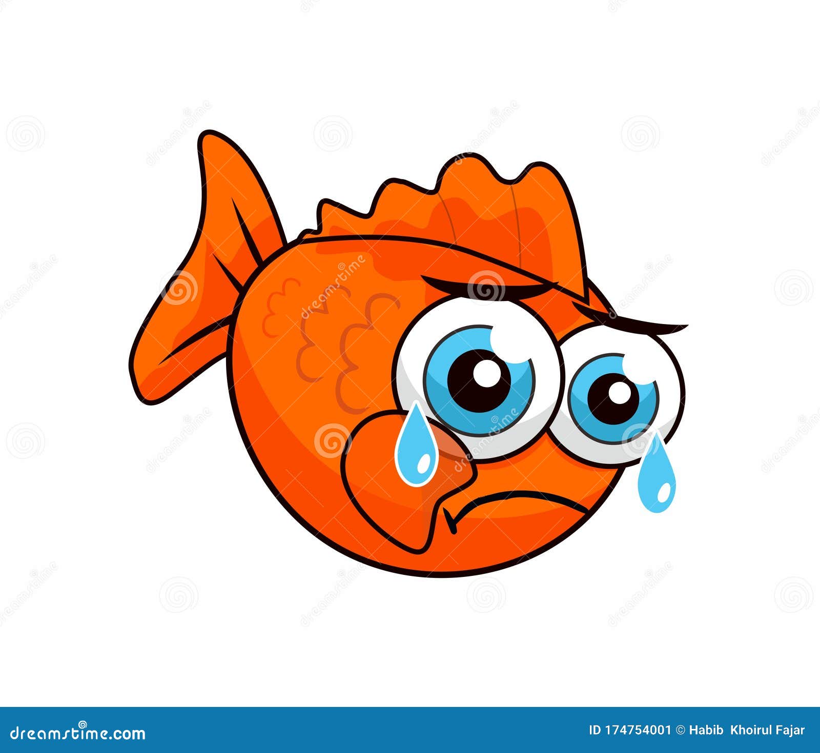 Poissons d'or tristes illustration de vecteur. Illustration du choc ...