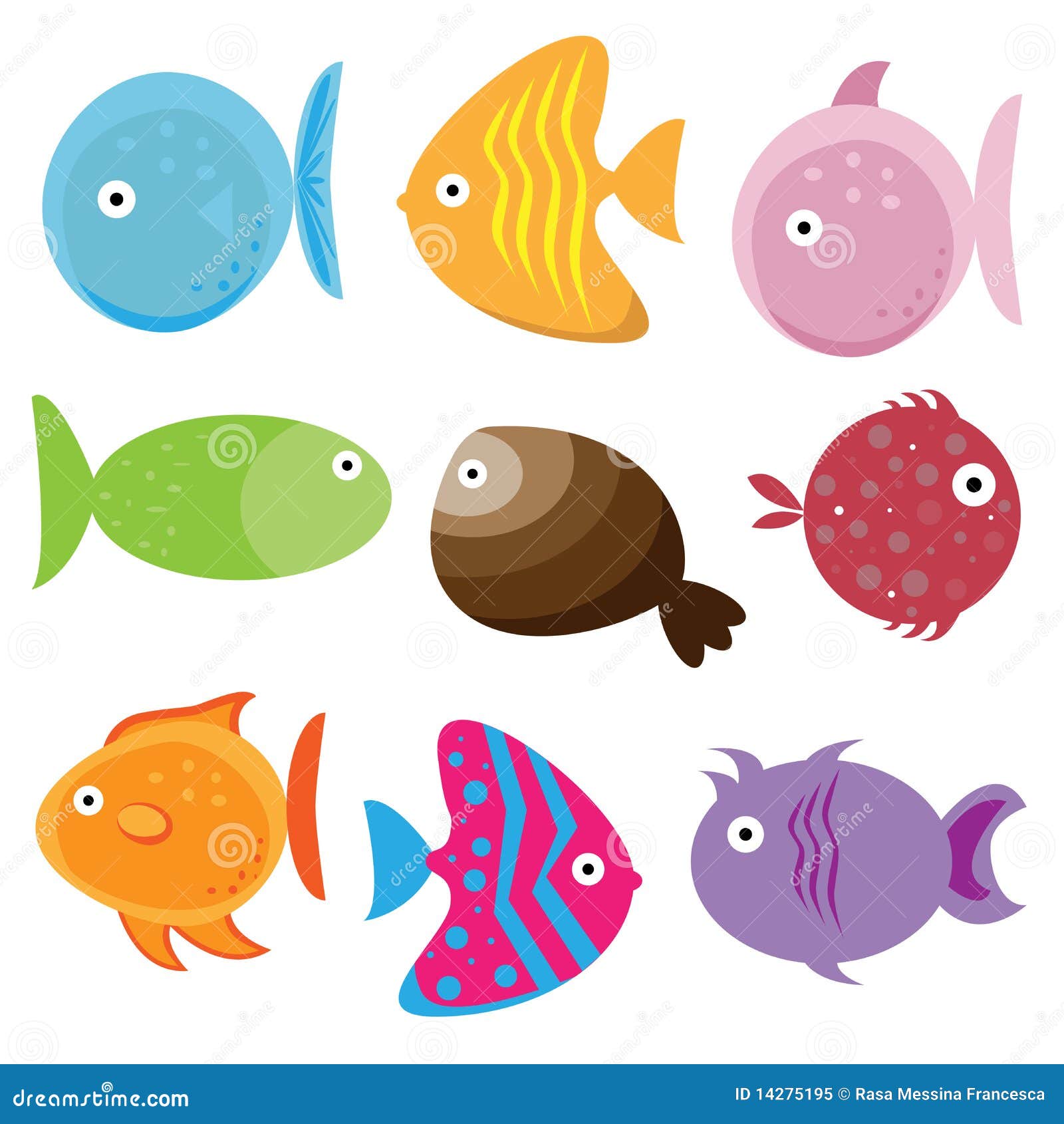 Poissons de dessin animé illustration de vecteur. Illustration du ...