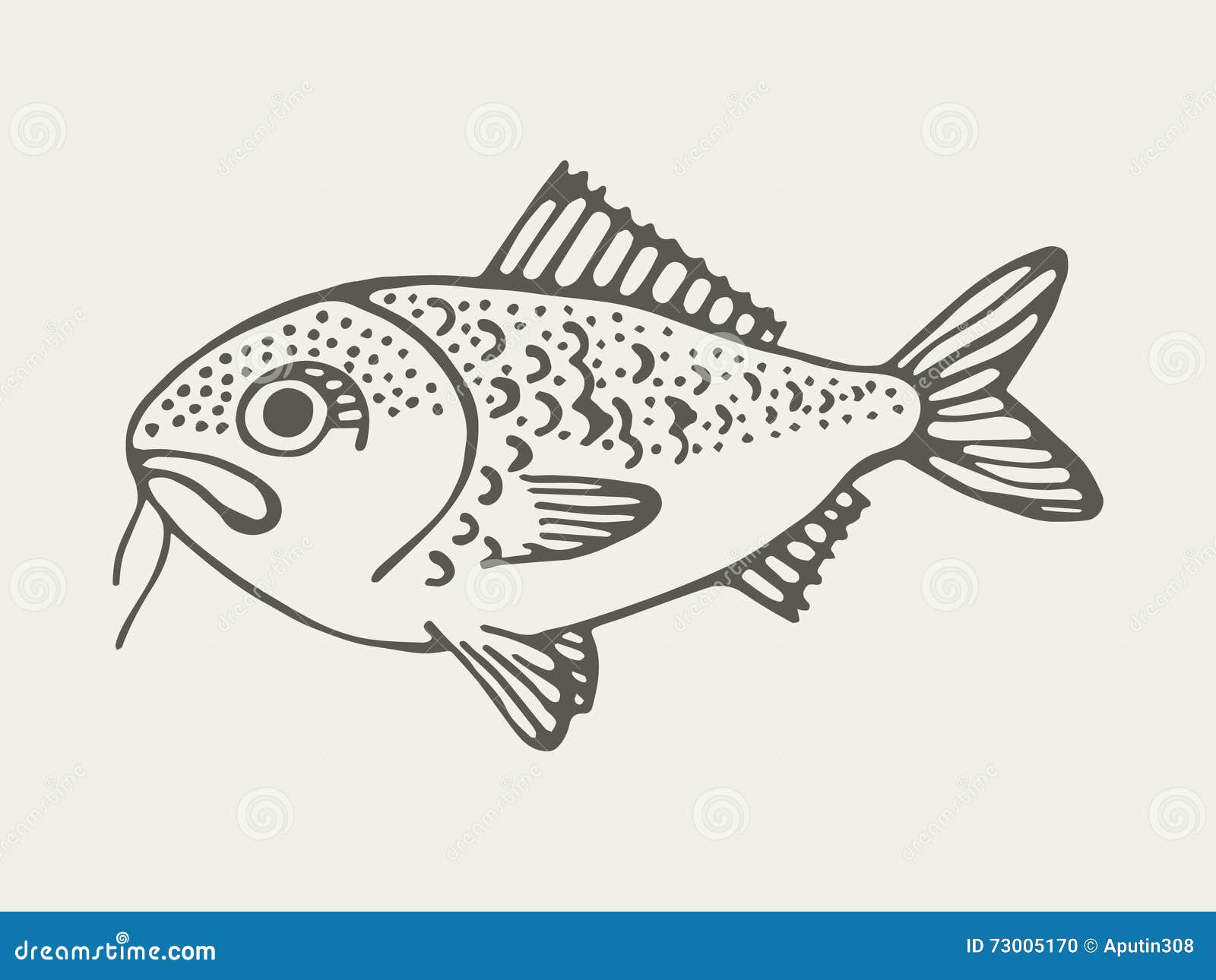 Poissons De Mer Avec Une Moustache Illustration Stock - Illustration du ...