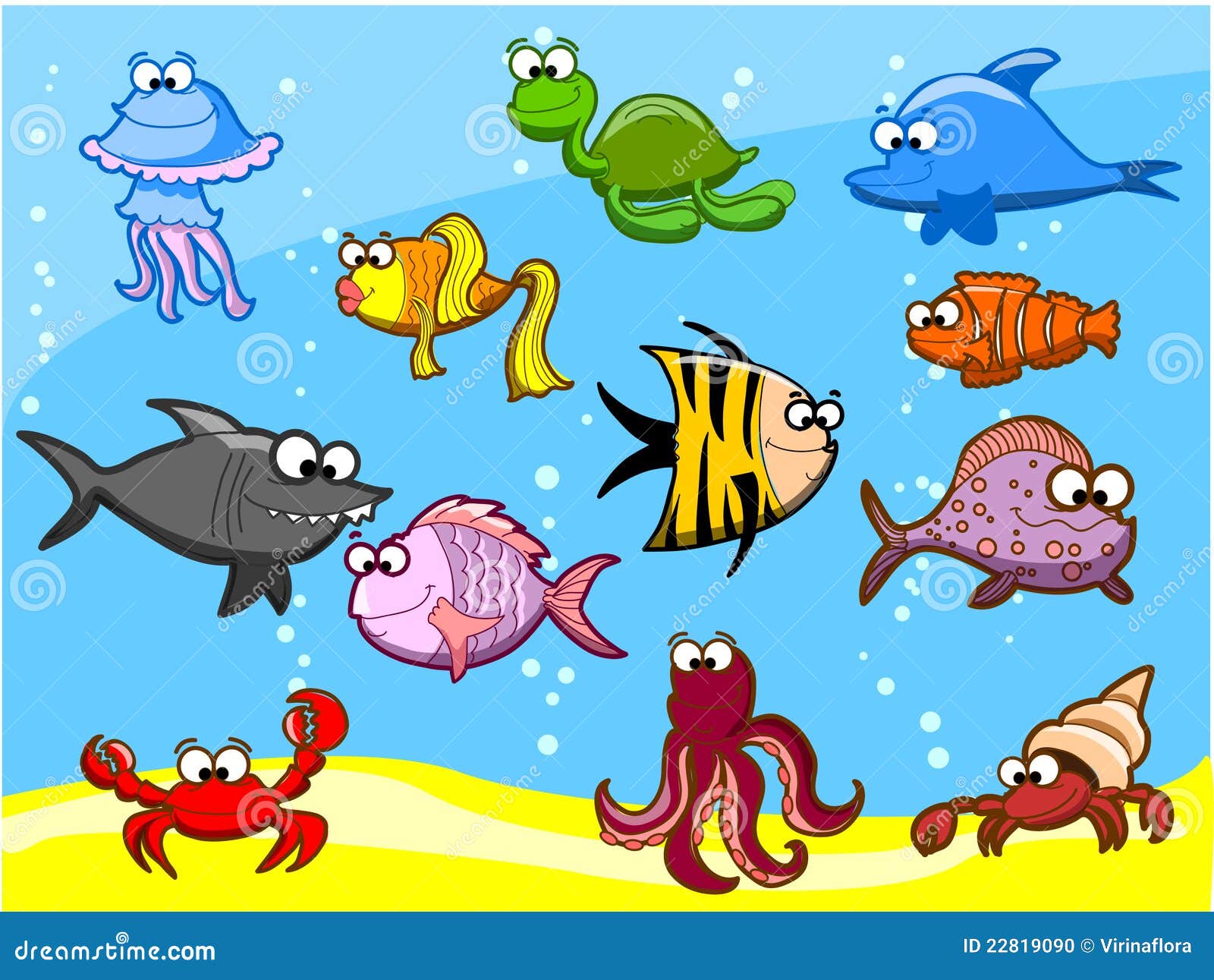 Poissons de mer, vecteur illustration de vecteur. Illustration du aqua ...