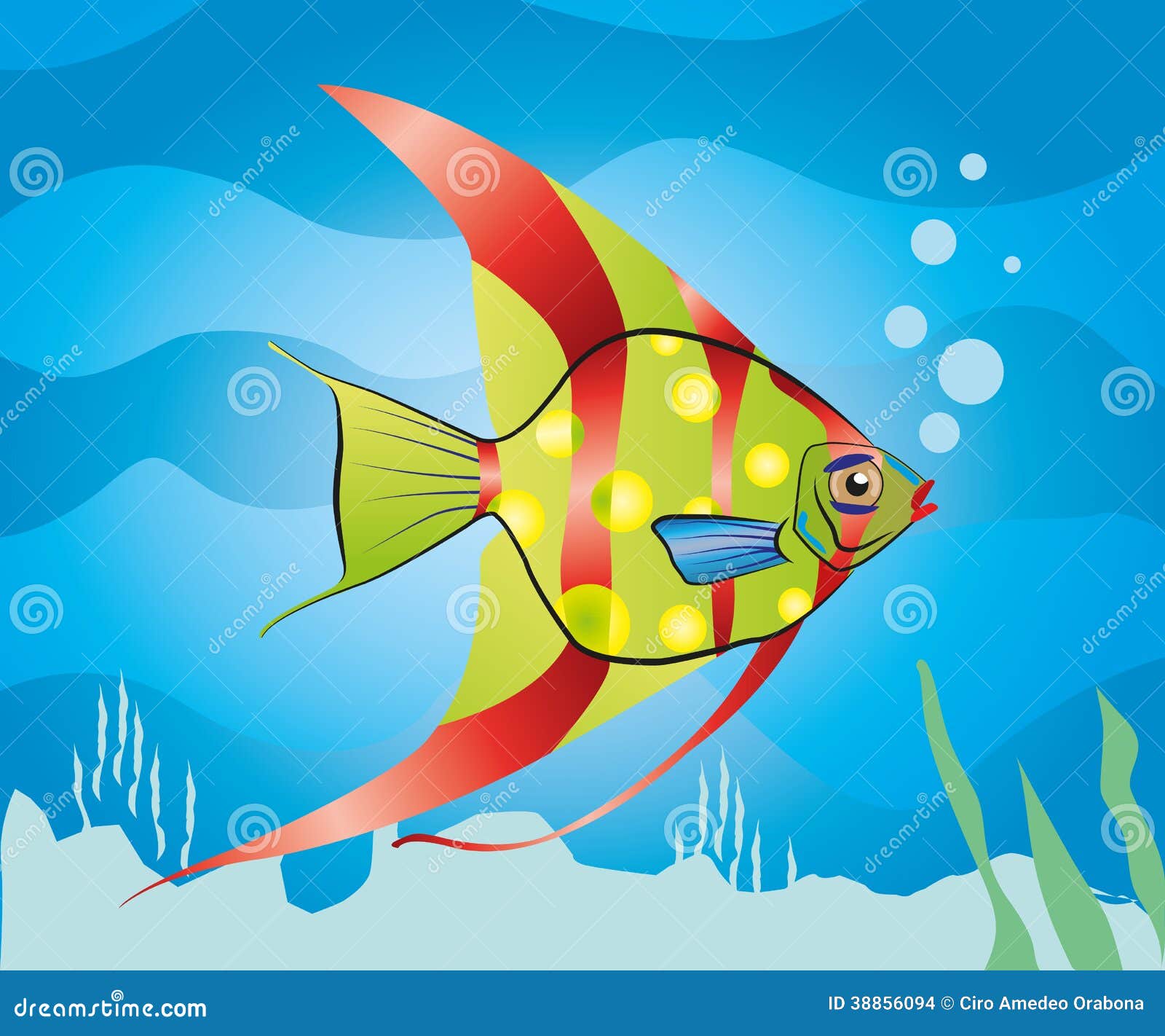 Poissons multicolores illustration de vecteur. Illustration du marin ...