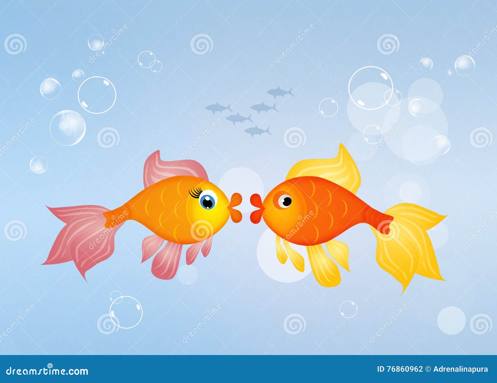 Poissons rouges illustration stock. Illustration du drôle - 76860962