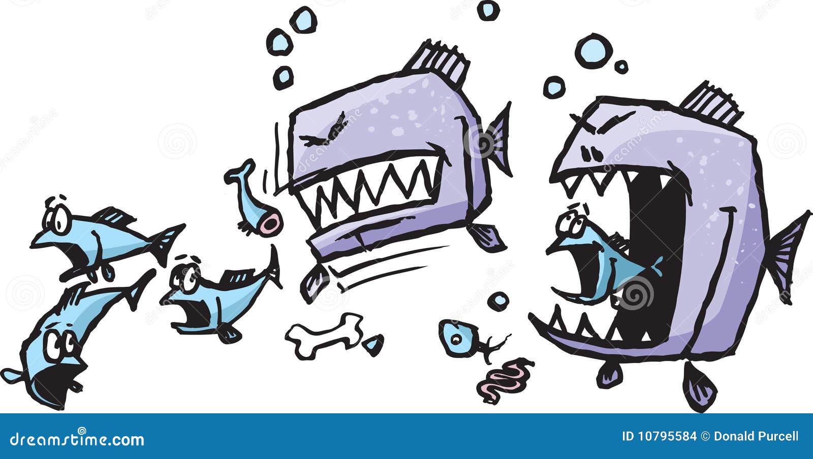 Poissons voraces illustration de vecteur. Illustration du isolement ...