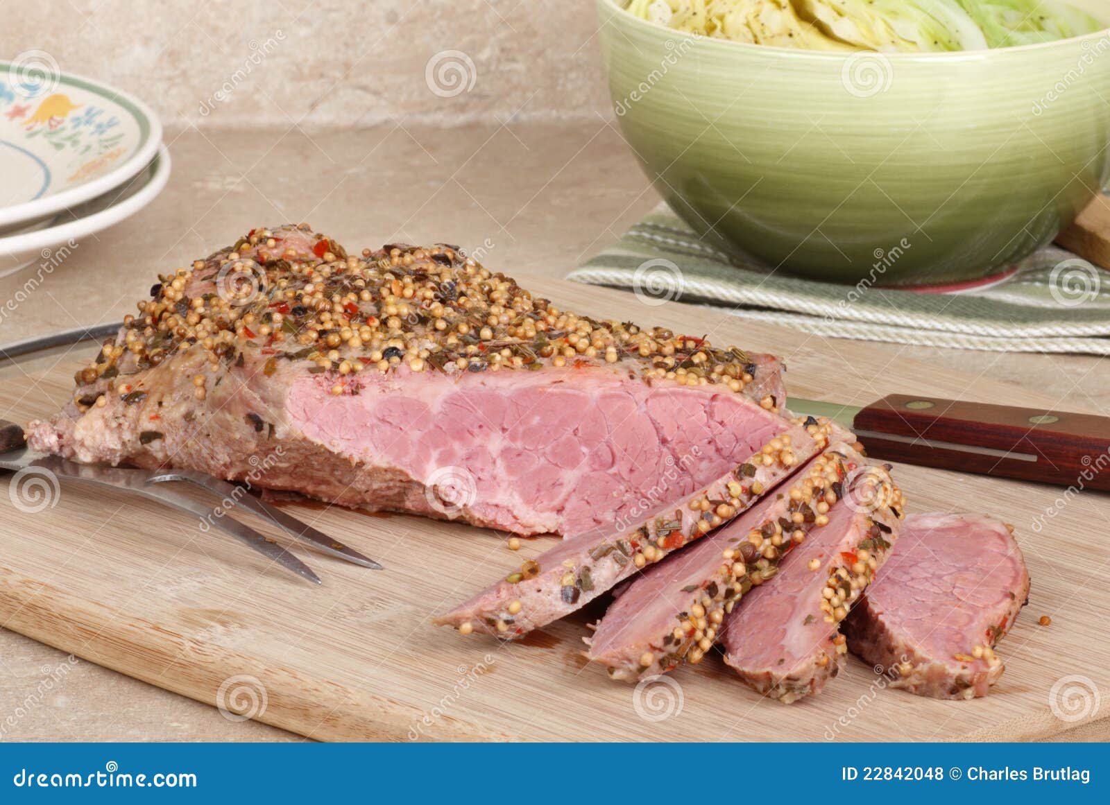 Poitrine de corned beef photo stock. Image du tranché - 22842048
