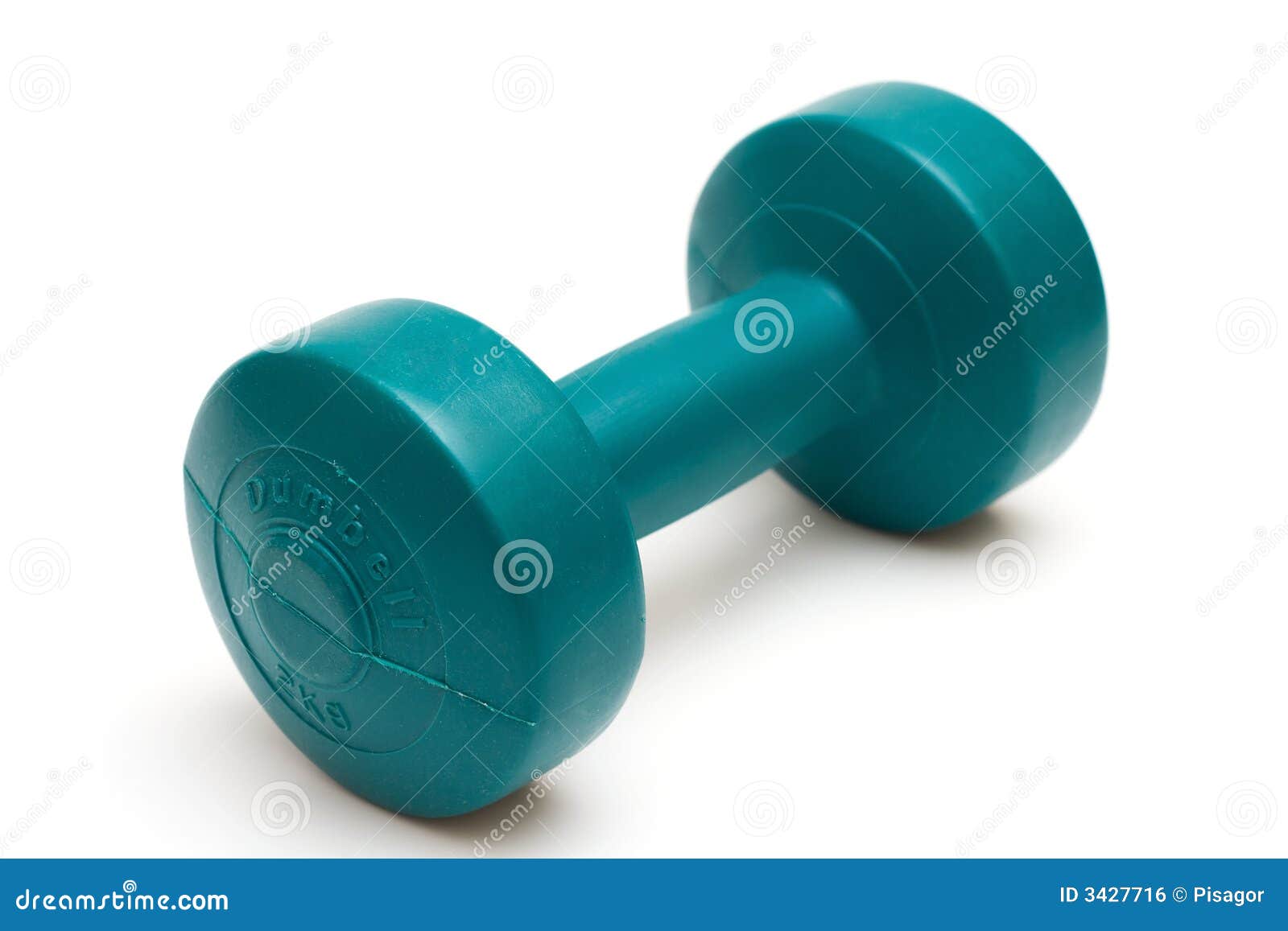 Pojedynczy dumbell white zdjęcie stock. Obraz złożonej z biały - 3427716