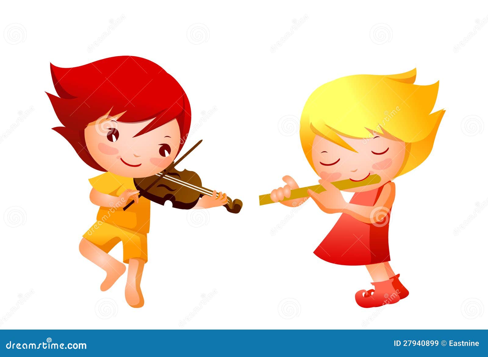 Pojke och flicka vektor illustrationer. Illustration av stängt - 27940899