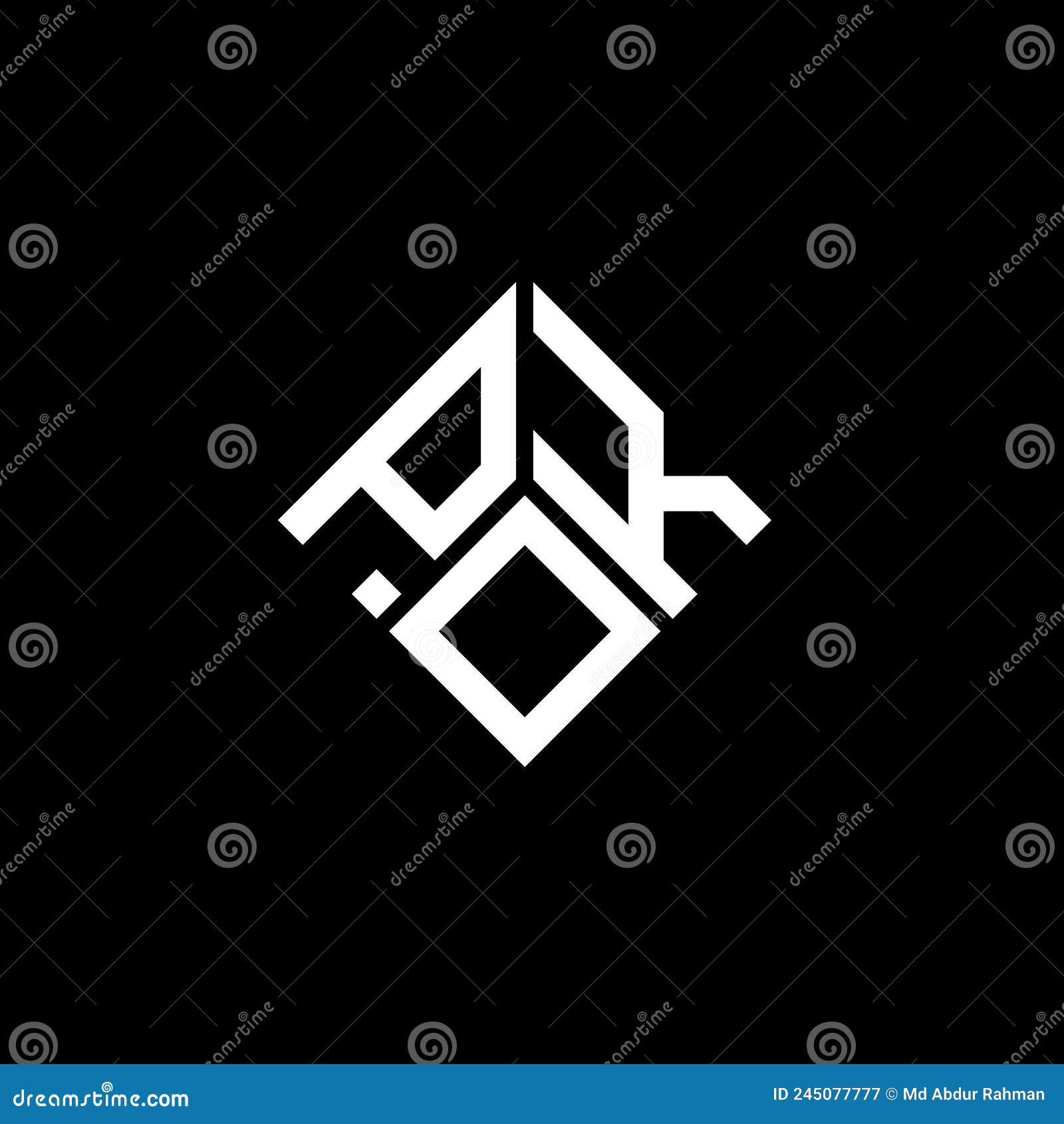 POK Letter Logo Design On Black Background. POK Creative Initials ...