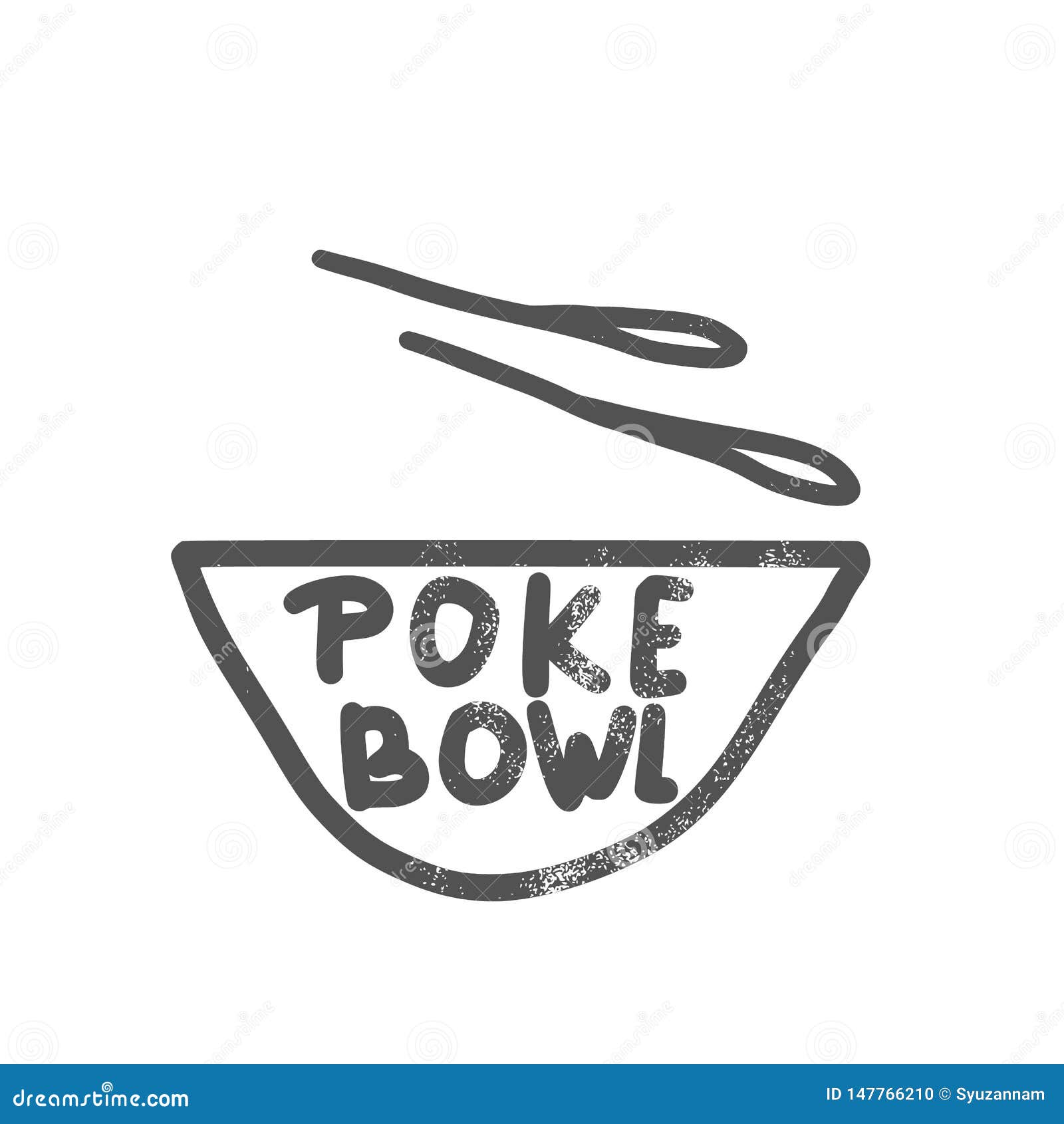 Poke Bowl Sign. Vector Design Color Illustration. Stock Vector ...