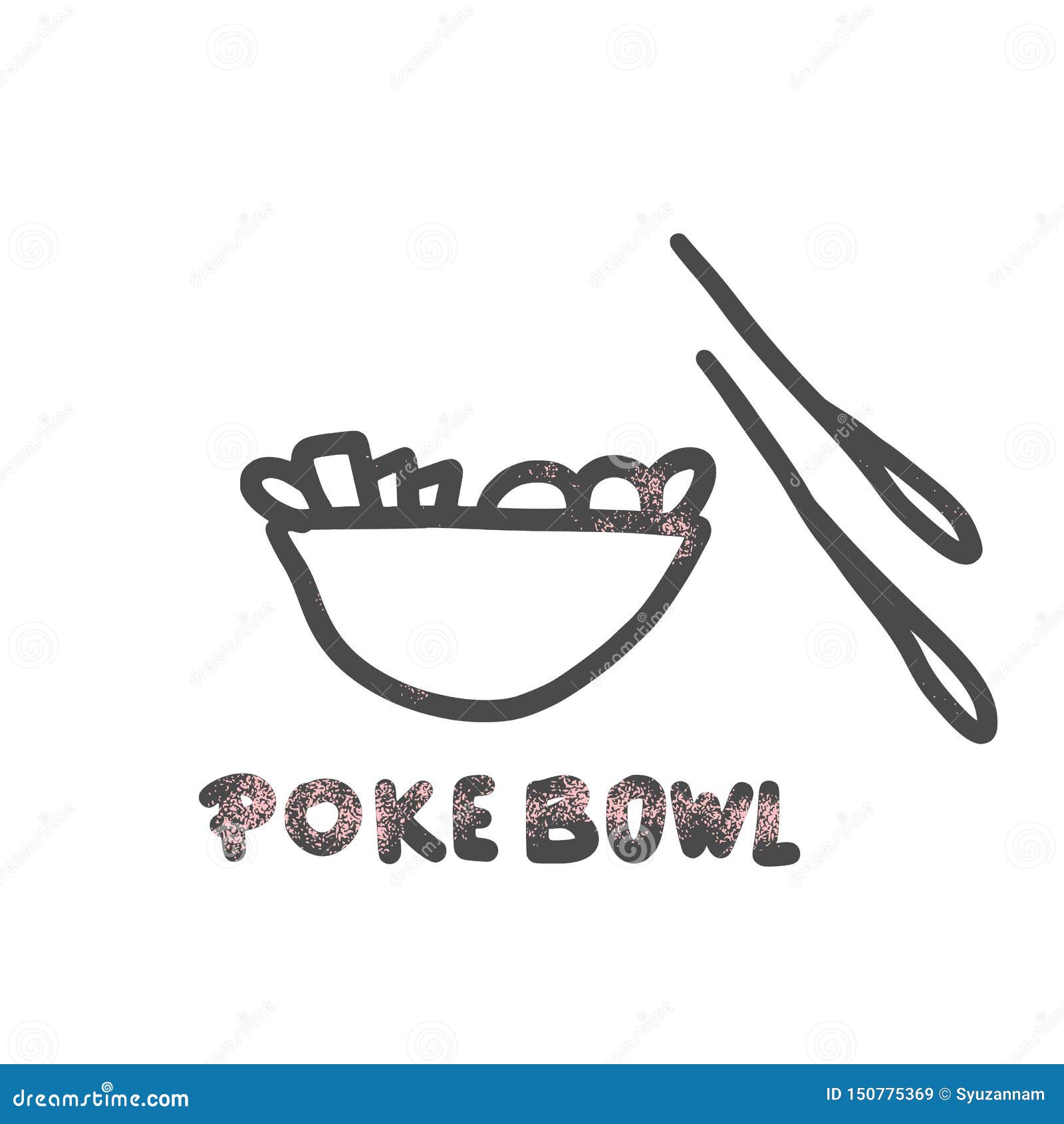 Poke Bowl Concept. Vector Design Text Elements. Stock Vector ...