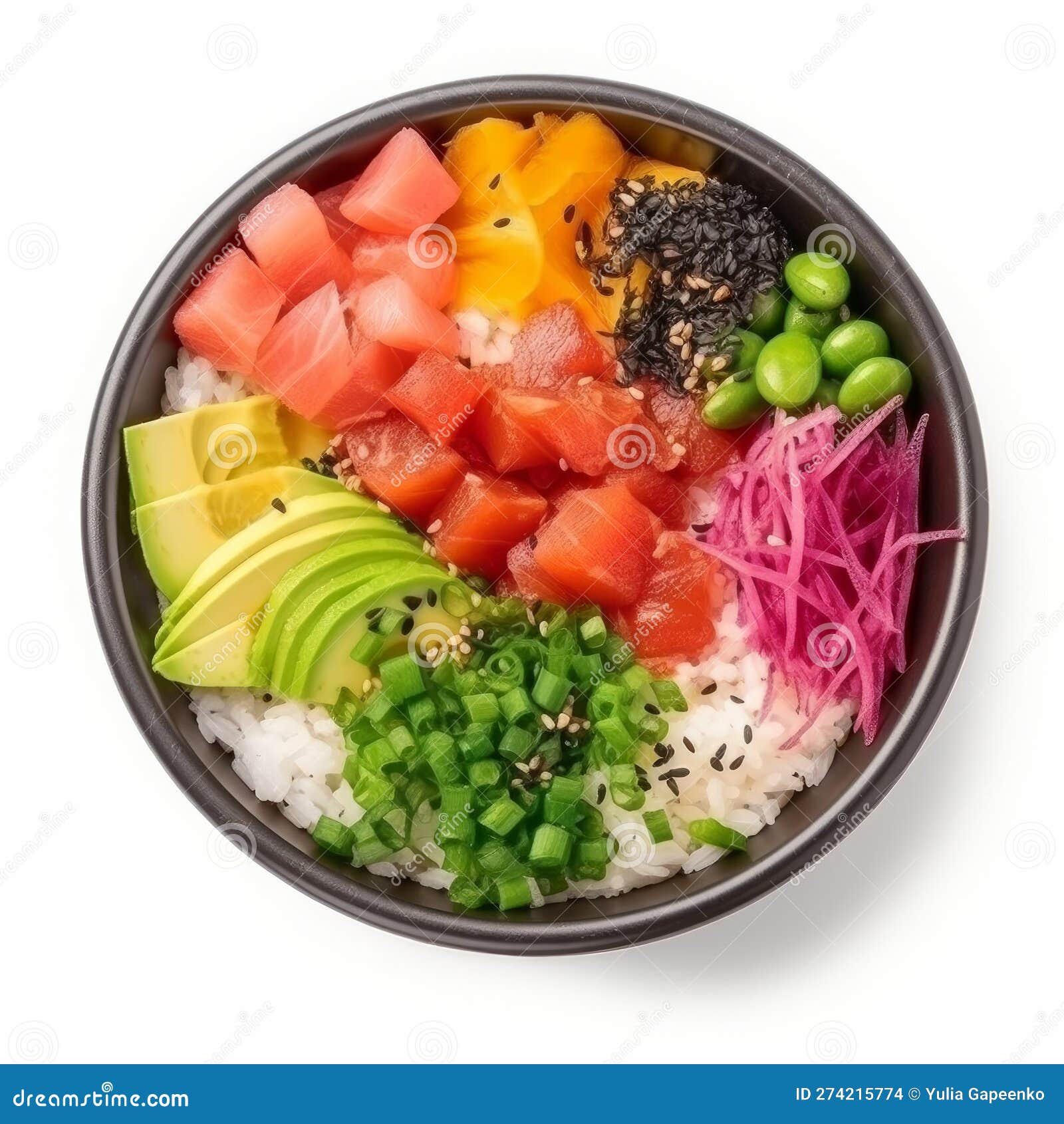 Poke Bowl Isolated Illustration AI Generative Stock Illustration ...