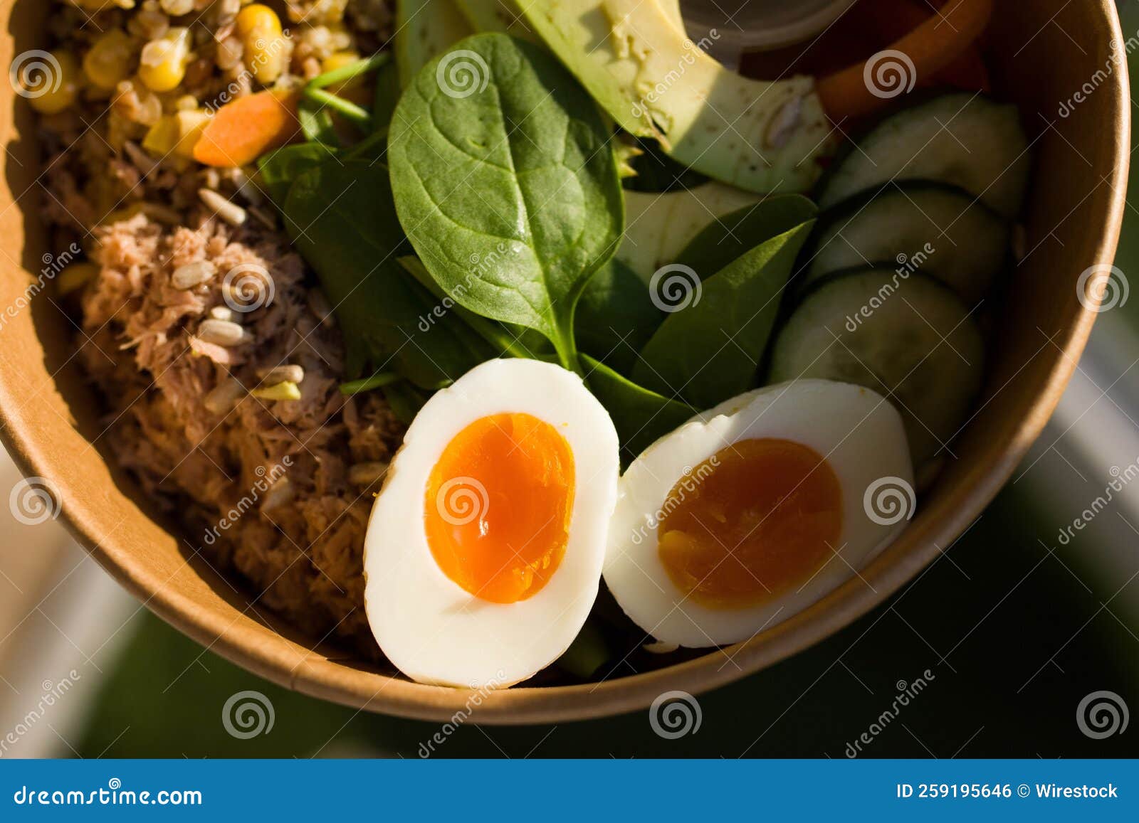 Poke Bowl with Tuna and Eggs Stock Photo - Image of salad, healthy ...