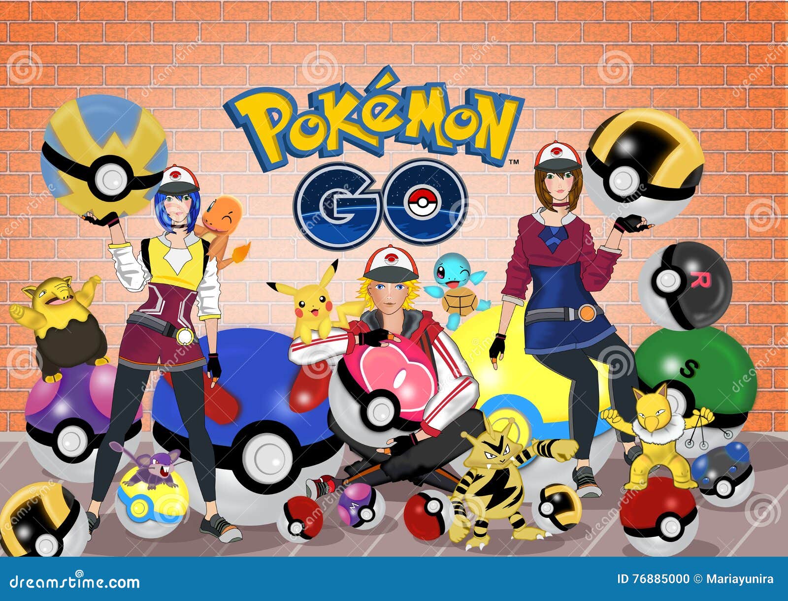 Pokemon go editorial image. Illustration of character - 76885000