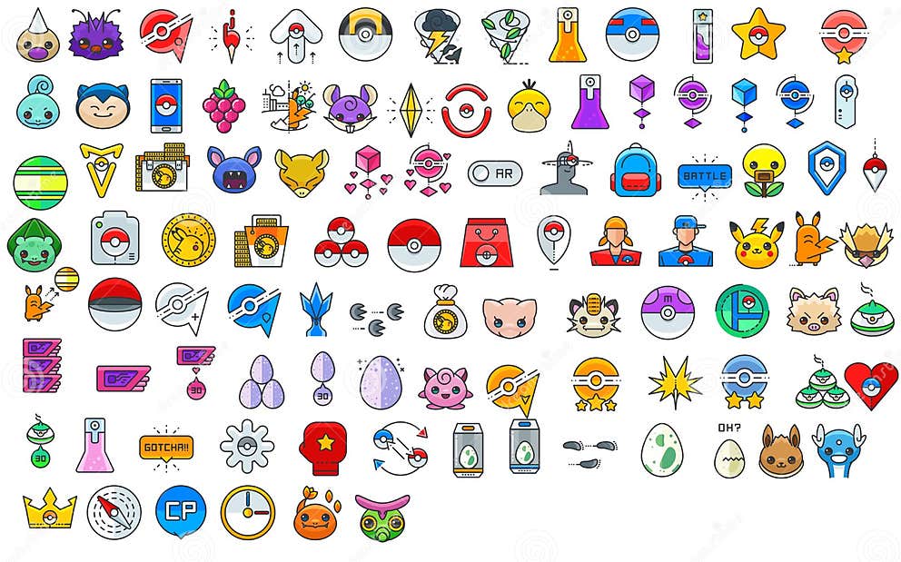 Pokemon Go editorial stock photo. Illustration of icons - 75785308