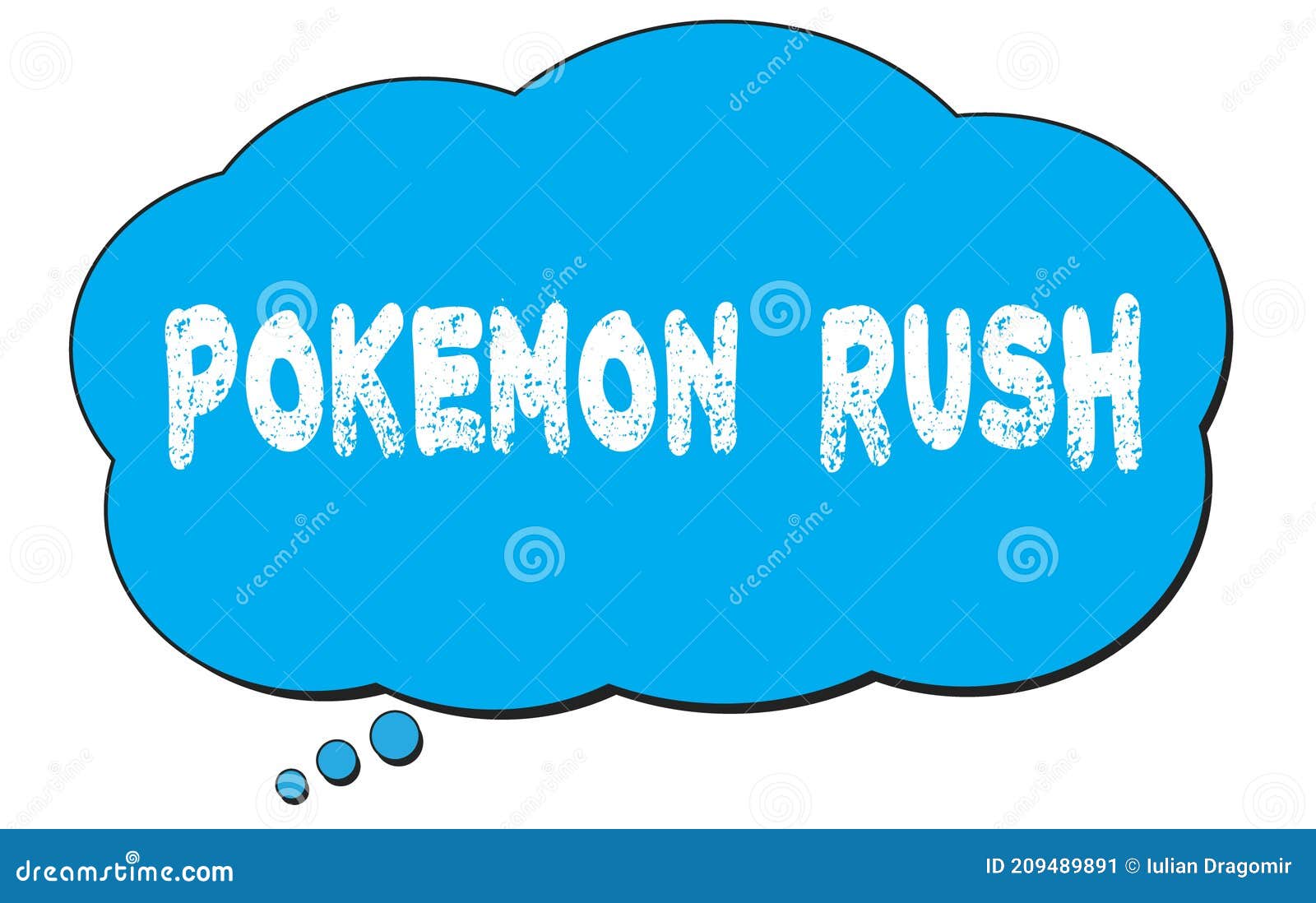 POKEMON RUSH Text Written on a Blue Thought Bubble Editorial Photo ...