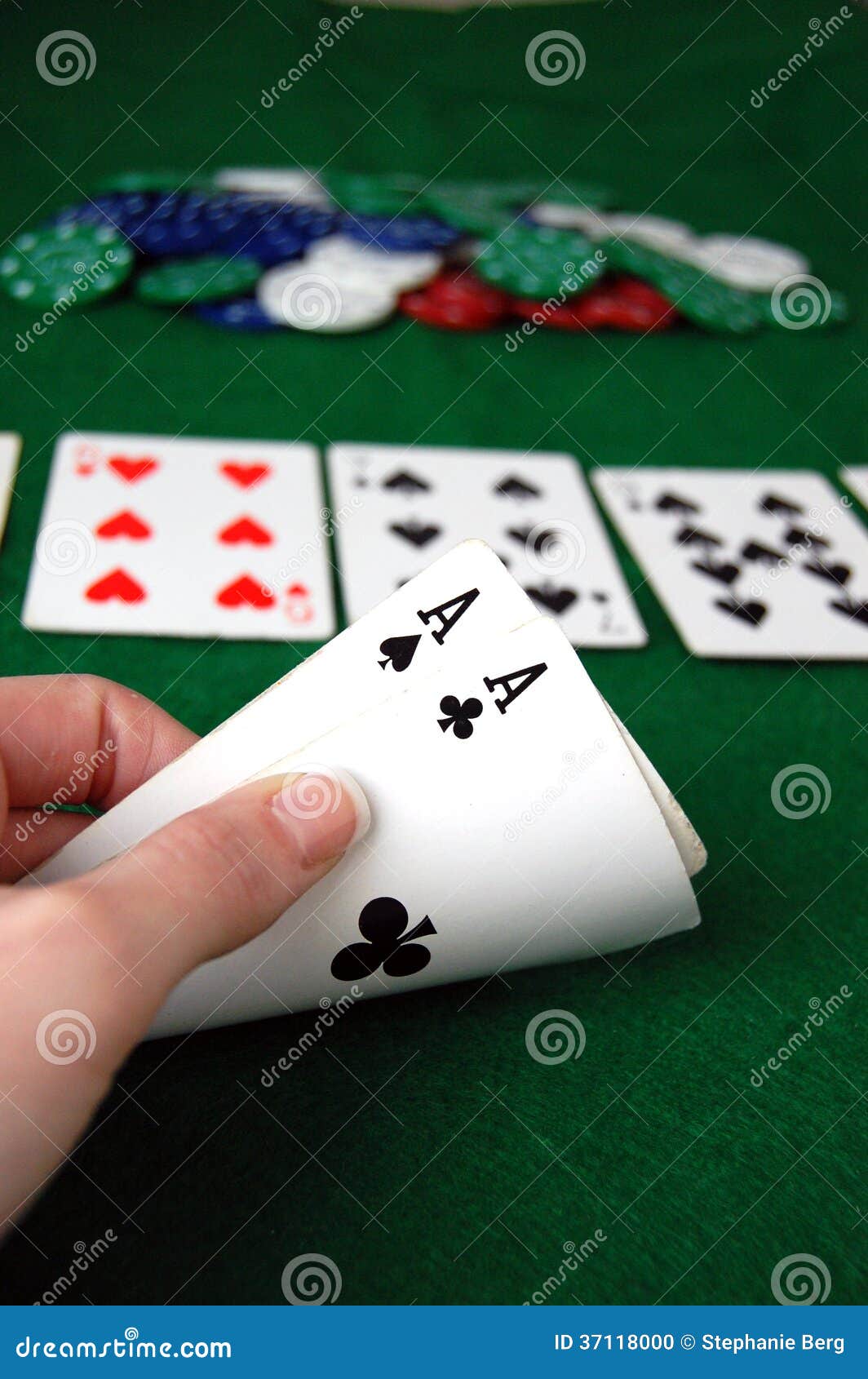 Poker Aces stock photo. Image of bets, chips, risk, hand - 37118000