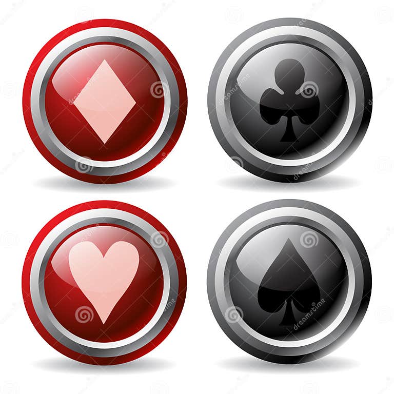 Poker buttons stock vector. Illustration of luck, icons - 8596169