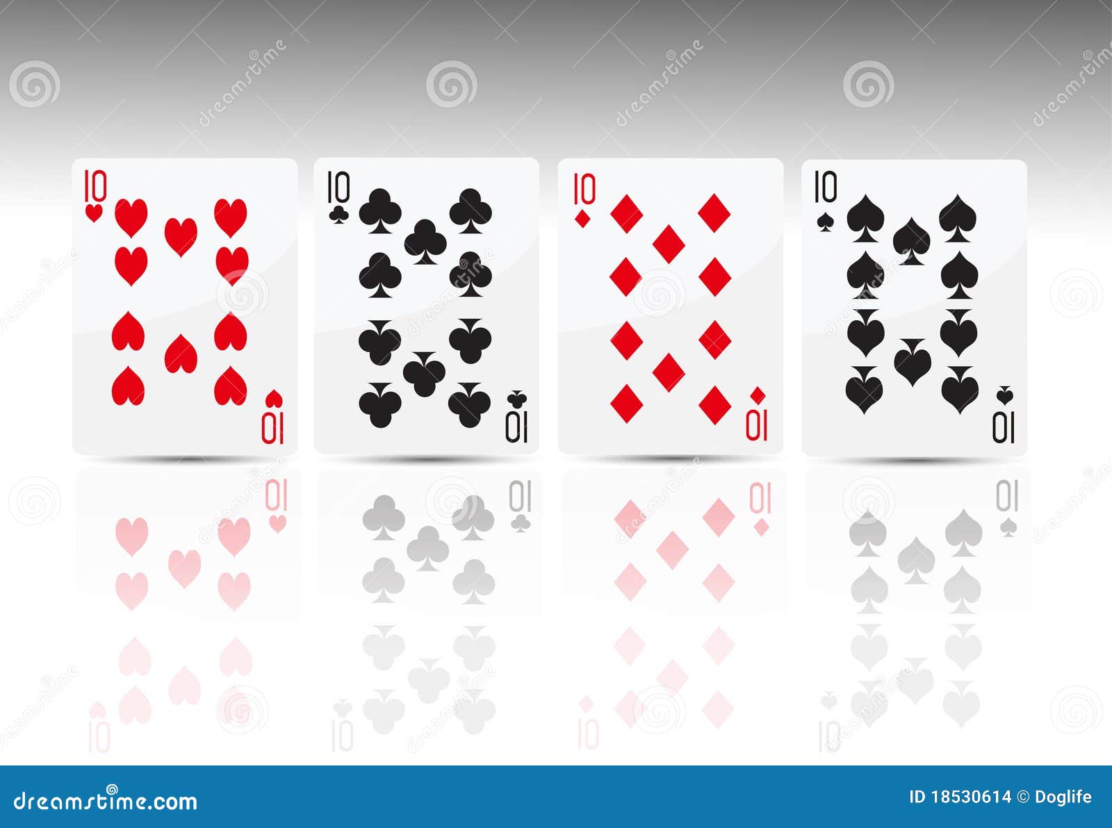 Poker card 4 tens stock vector. Illustration of heart - 18530614
