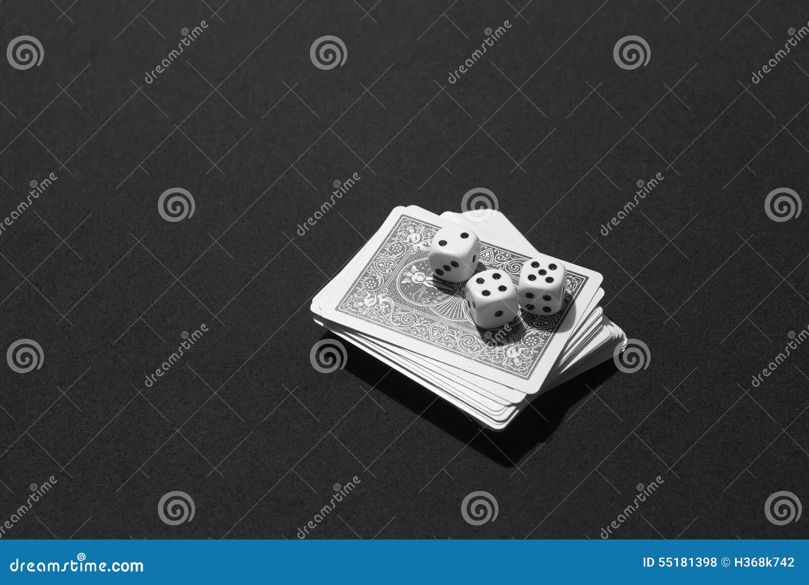Poker Cards and Craps in a Table Game Stock Photo - Image of games ...