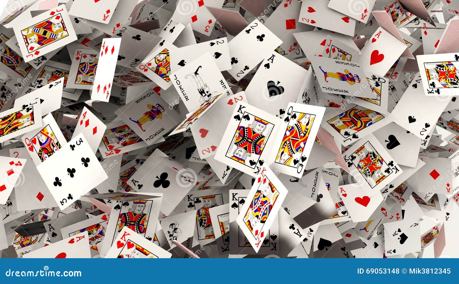Poker cards falling stock illustration. Illustration of money - 69053148