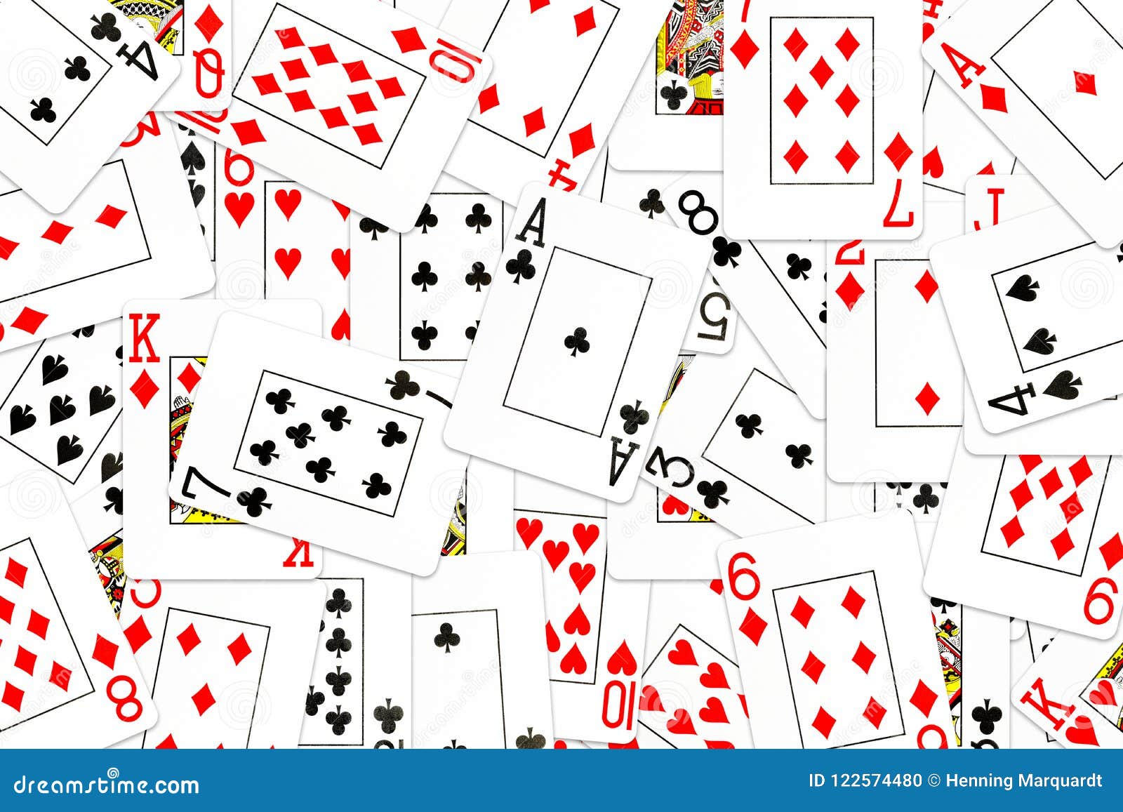 Poker Cards Mixed on the Table Stock Illustration - Illustration of ...