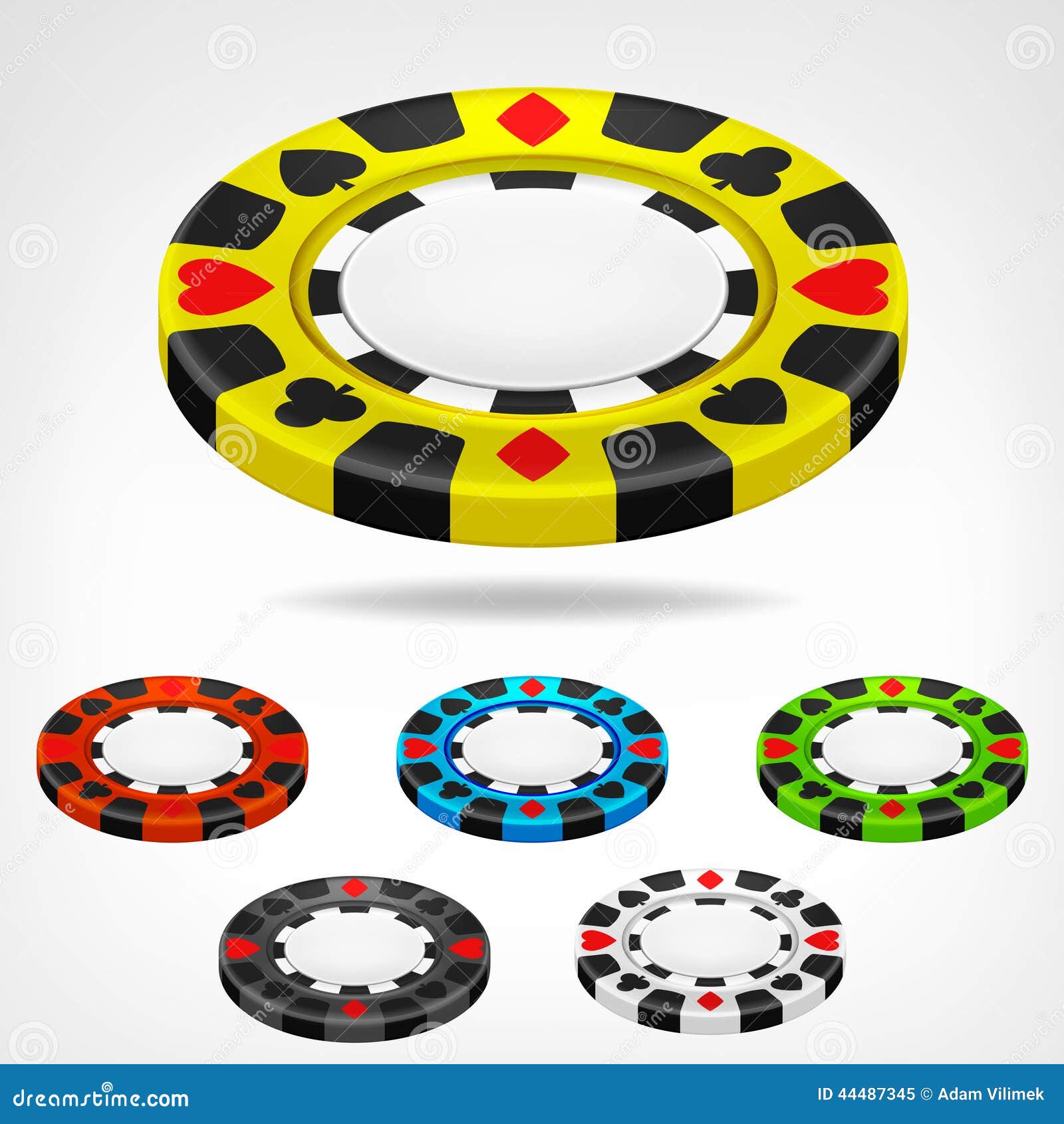 Poker Chip Isometric Color Set 3D Object Stock Vector - Illustration of ...
