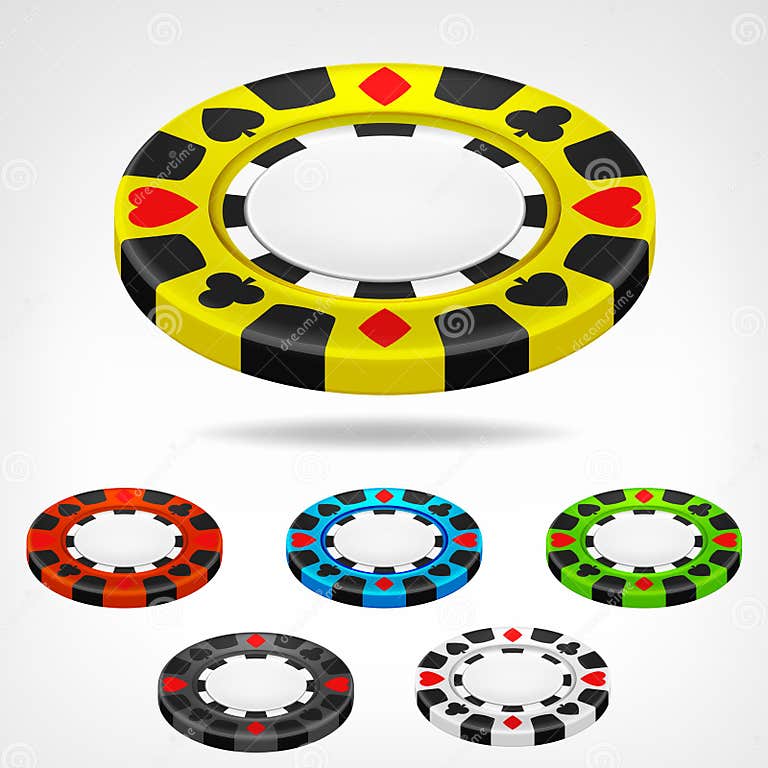 Poker Chip Isometric Color Set 3D Object Stock Vector - Illustration of ...
