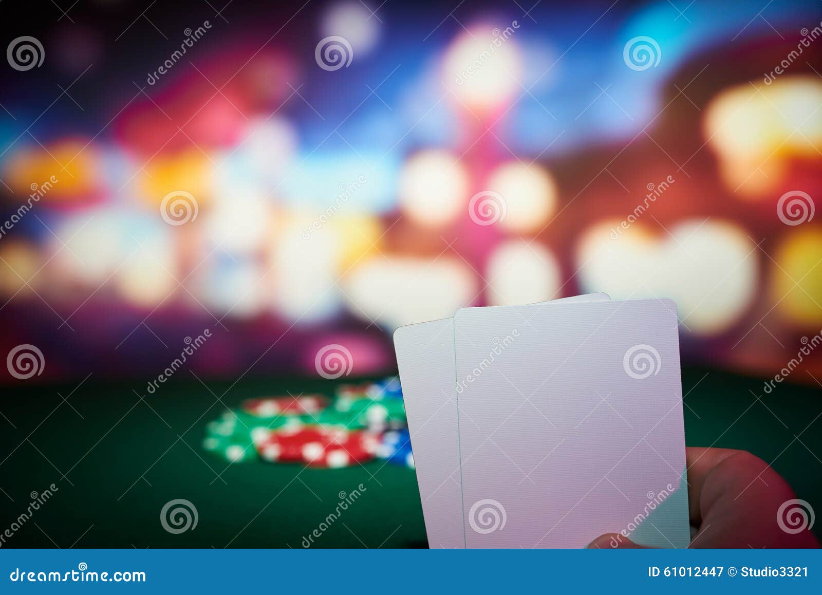 Poker Chips with Blank Cards Stock Image - Image of pile, chance: 61012447