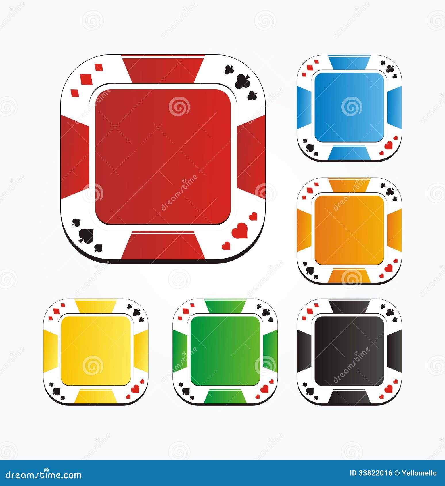 Poker chips buttons stock illustration. Illustration of gambler - 33822016