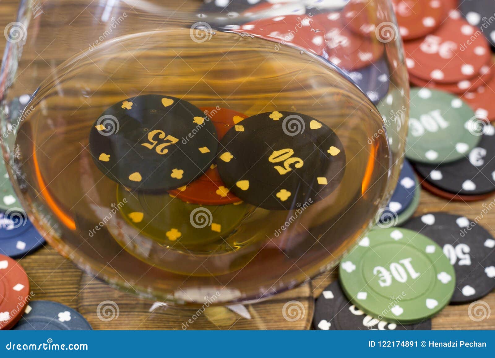 Poker Chips Card Alcohol Stack Stock Image - Image of casino, hobbies ...