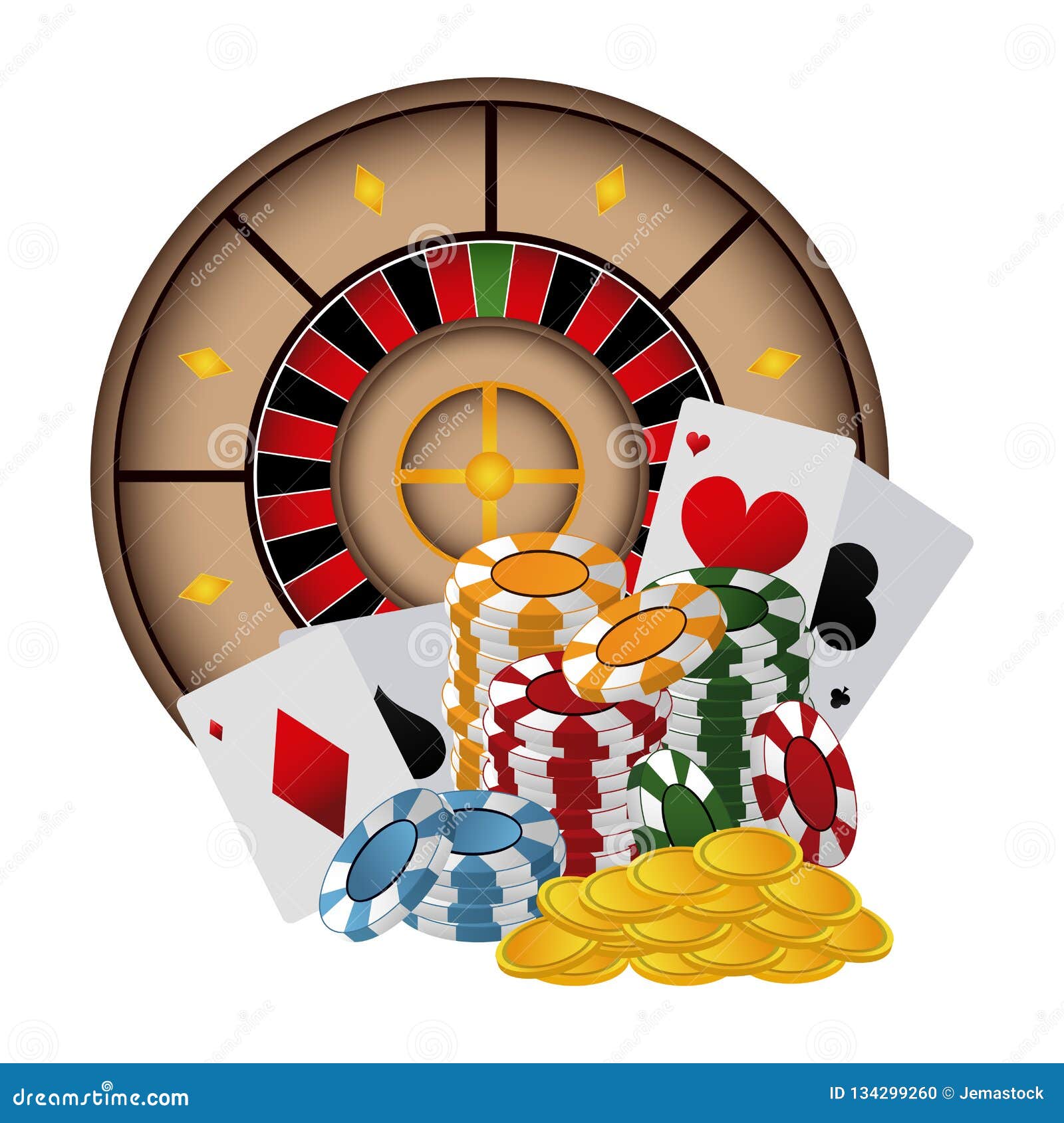 Poker games and elements stock vector. Illustration of gambling - 134299260