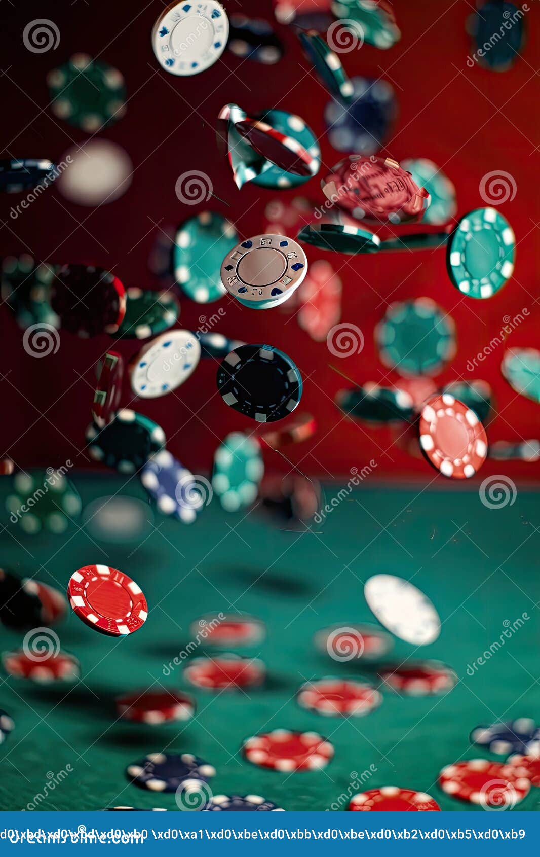 Poker Chips Fall on the Poker Table Stock Image - Image of leisure ...