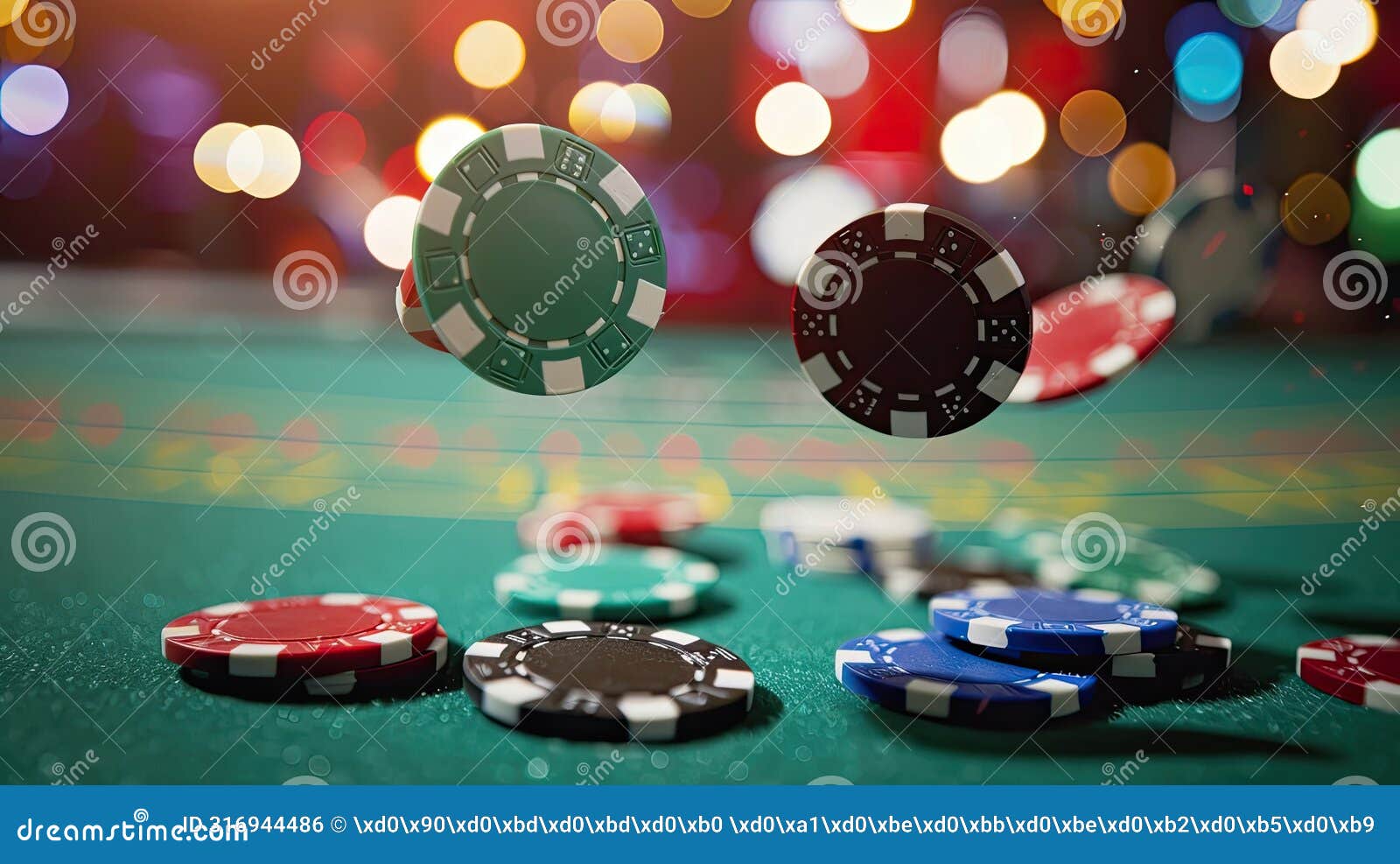 Poker Chips Fall on the Poker Table Stock Photo - Image of gambling ...