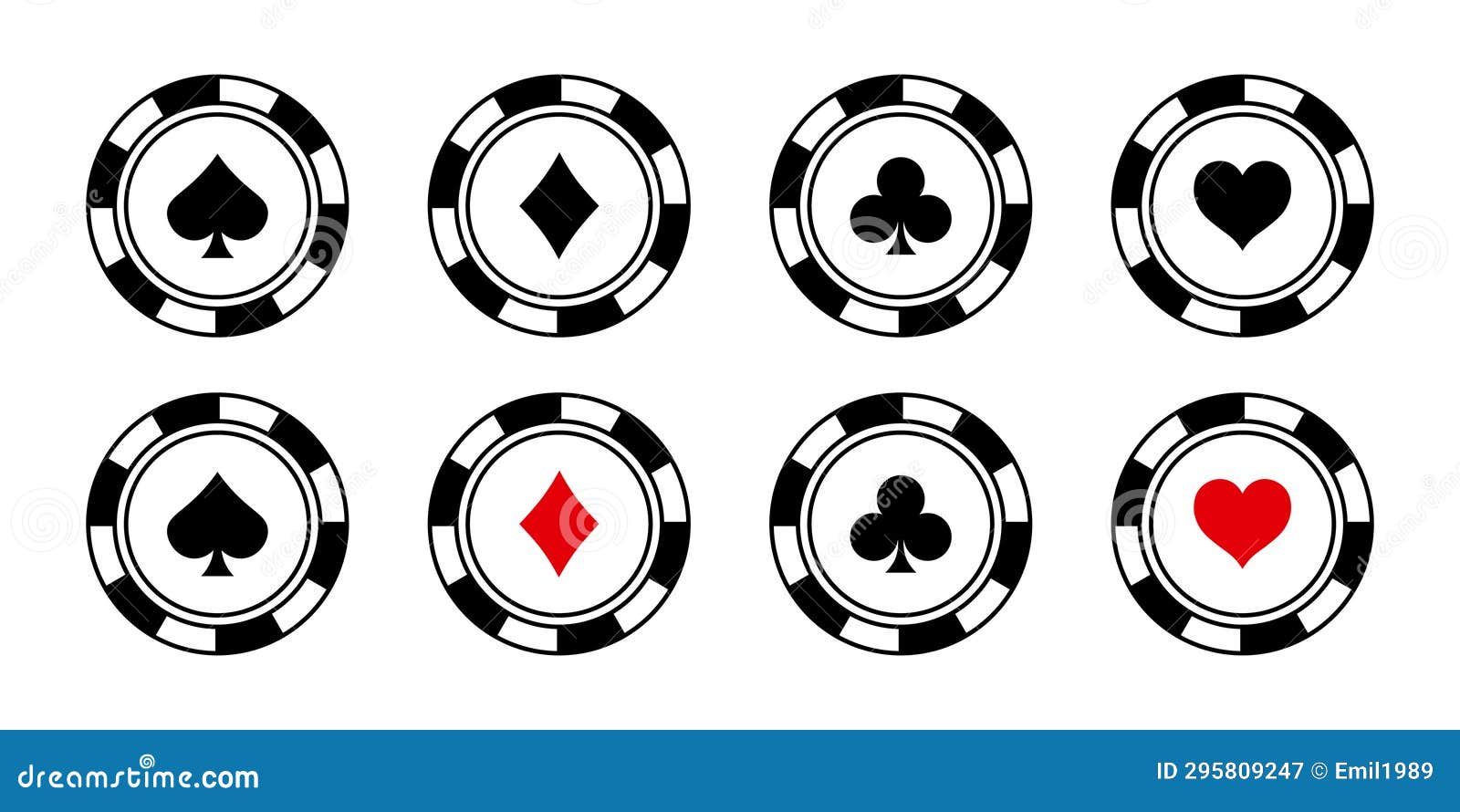 Poker Chips Icon Symbol Set. Stock Illustration - Illustration of ...