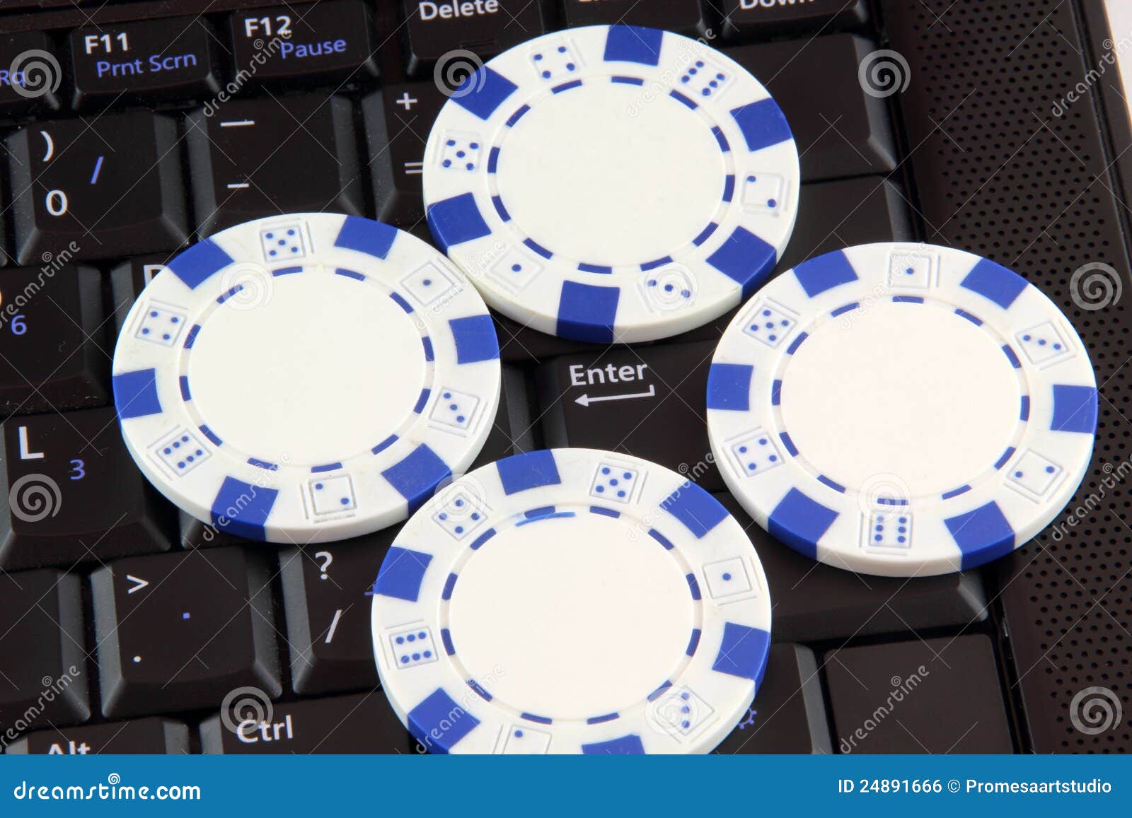 Poker chips on keyboard stock photo. Image of addiction - 24891666