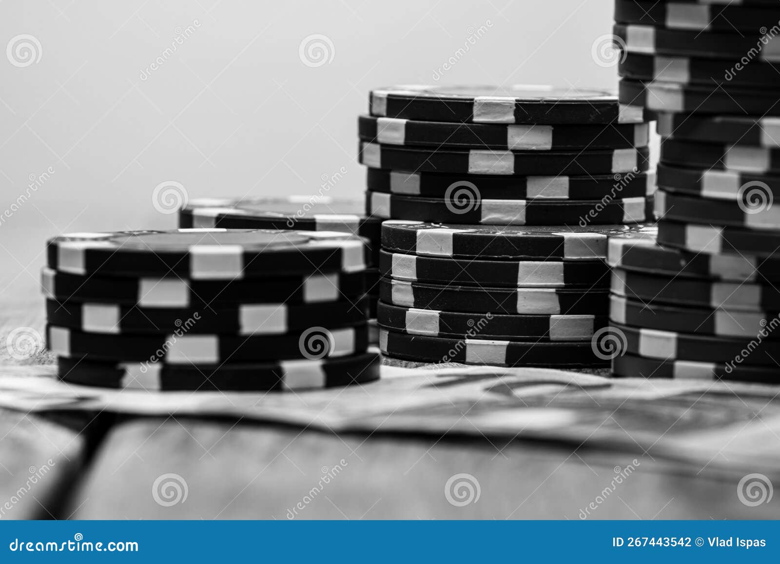 Poker Chips, Money and Gamble Stock Photo - Image of money, chance ...