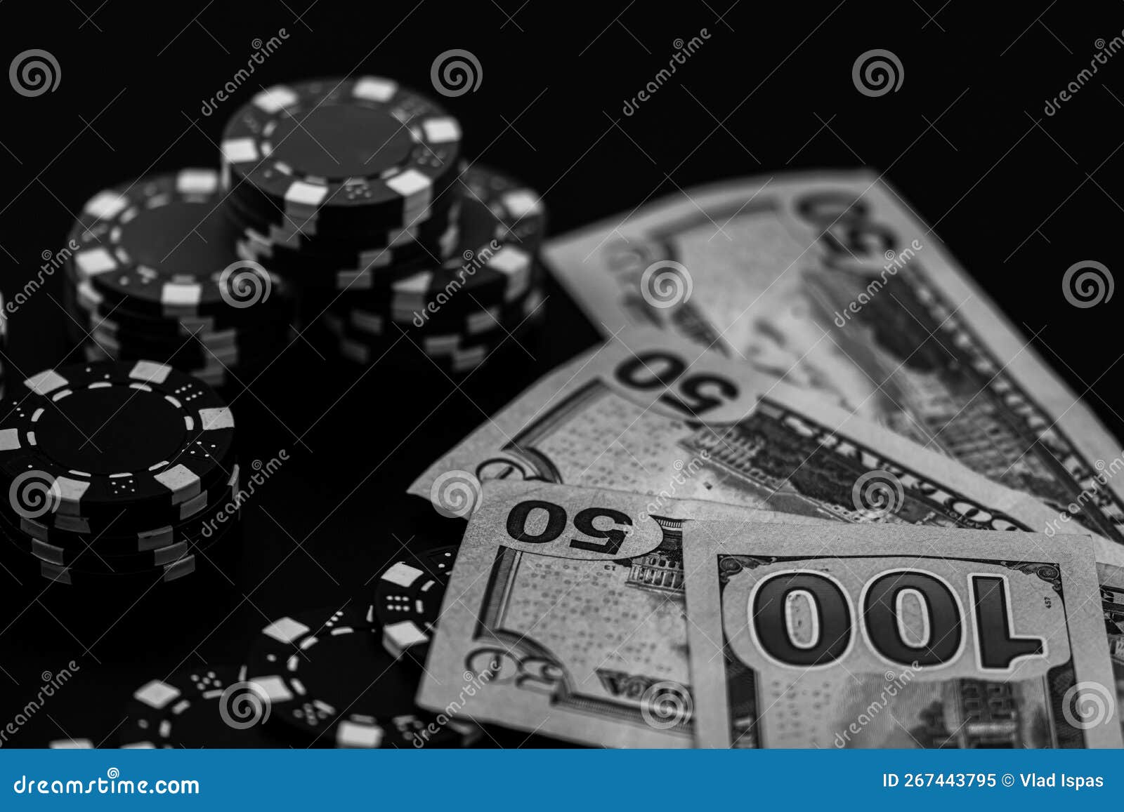 Poker Chips, Money and Gamble Stock Image - Image of wager, fortune ...