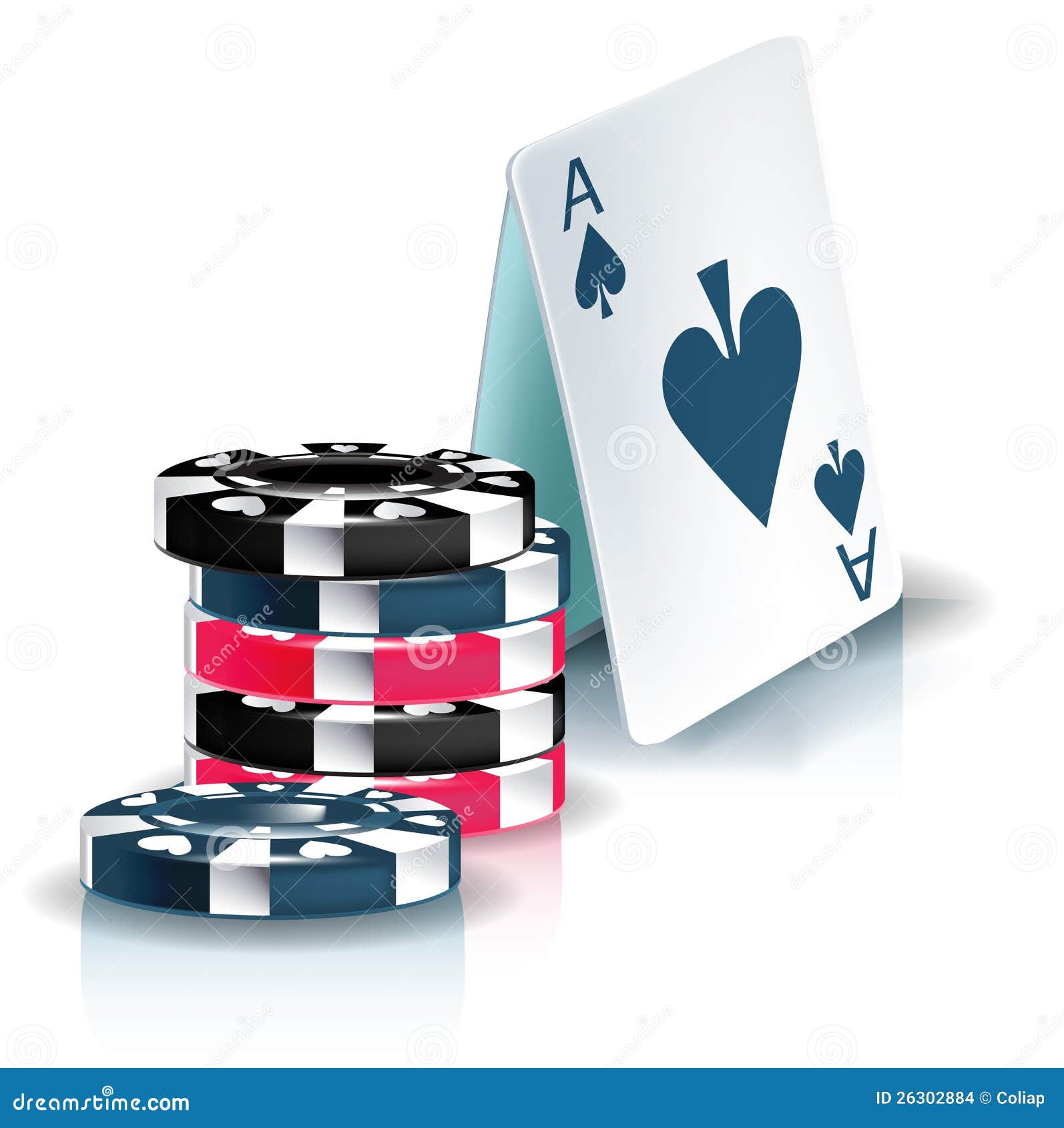 Poker Chips and Playing Cards Pyramid Stock Vector - Illustration of ...